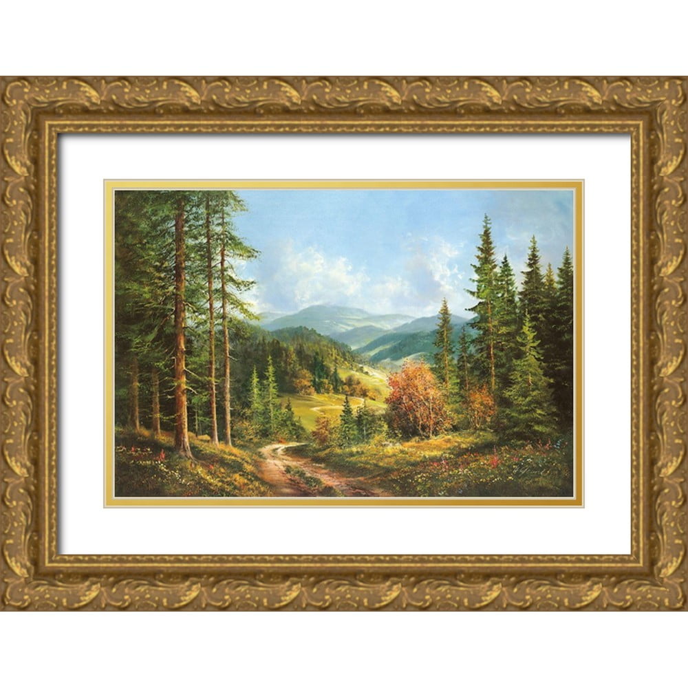 Glassl, Helmut 24x17 Gold Ornate Wood Framed with Double Matting Museum ...