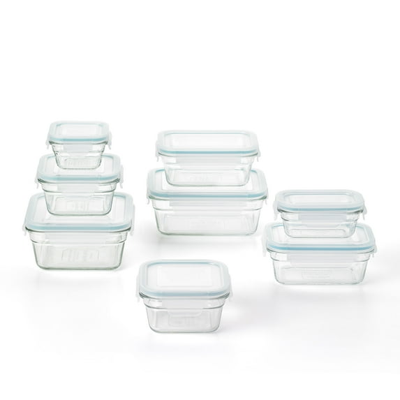Glasslock Glass Food Storage Containers with Locking Lids, 16 Piece Set ...