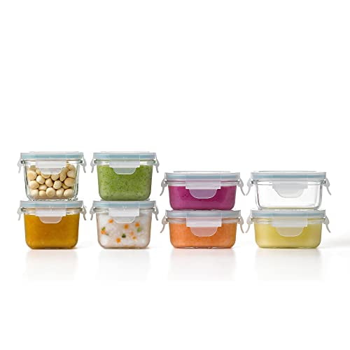 Glasslock Mini Reusable 5 Ounce Rectangular and 7 Ounce Square Tempered ...