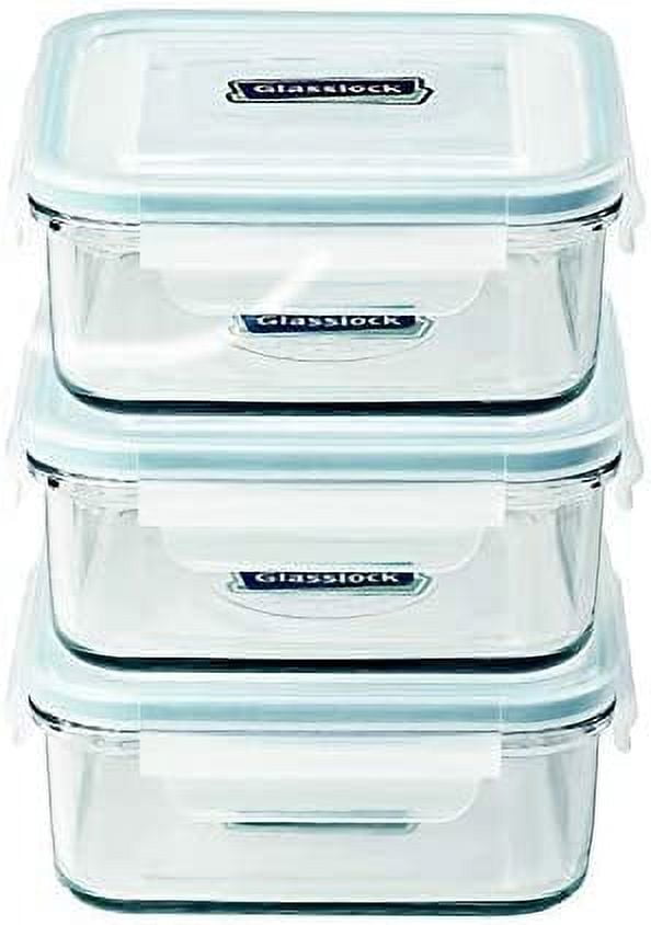 Glasslock Square Glass Food-Storage Container with Locking Lids ...