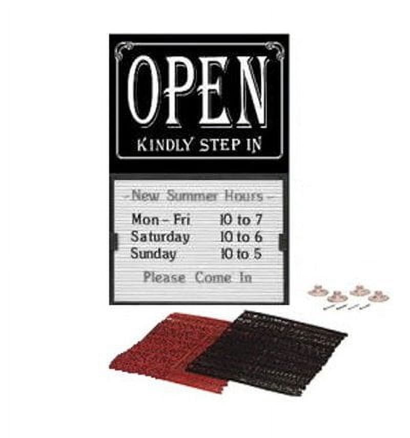 Glassmate Vertical Open/Closed Message Slider Board Sign |14"W x 20"H ...
