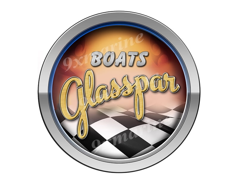 Glasspar Old Style Racing Boat Round Sticker - Name Plate - Walmart.com