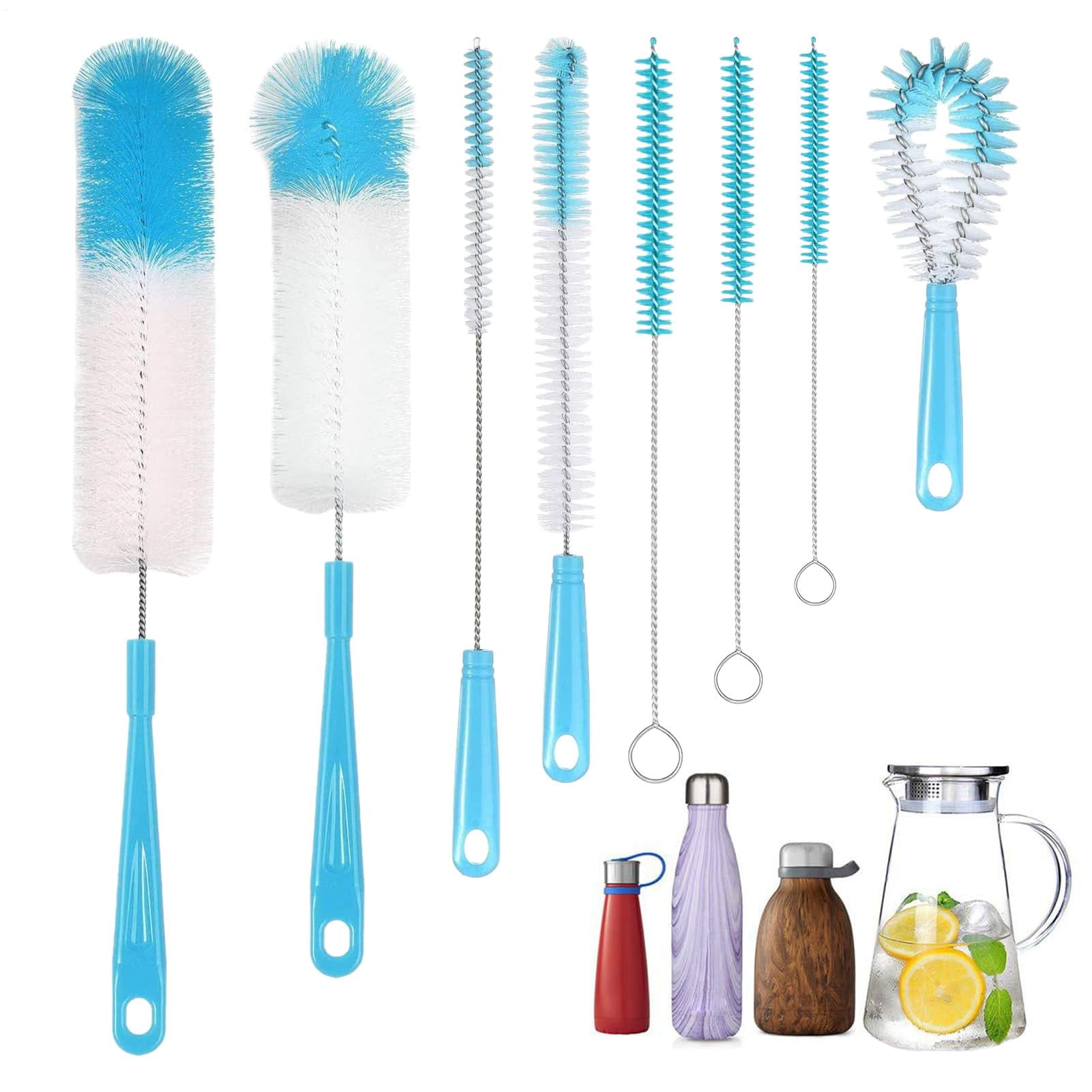 Glassware Brush Set - Soft Cleaning Heads,Easy Handles Handles | Deep ...
