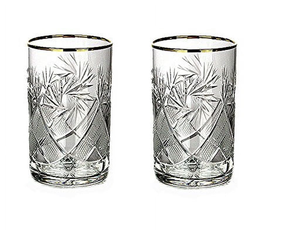 Glassworks Cut Crystal Tea Glass for Hot & Cold Beverages (8.5 oz), 24K ...