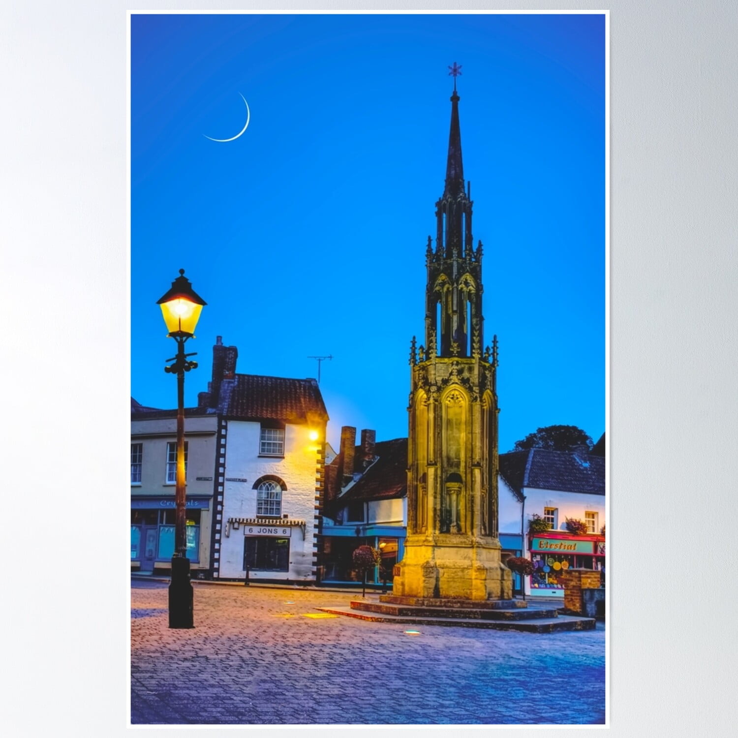 Glastonbury New Moon, Somerset Poster Wall Art, Modern Wall Decor ...