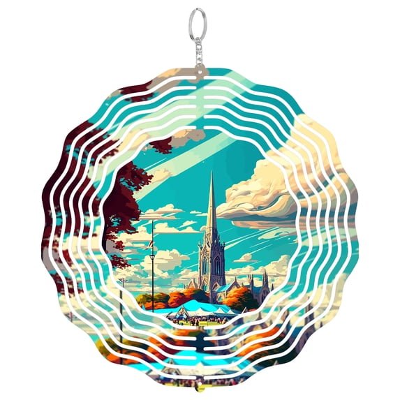 Glastonbury Tor England 3D Wind Spinner Stainless Steel Yard Decor ...