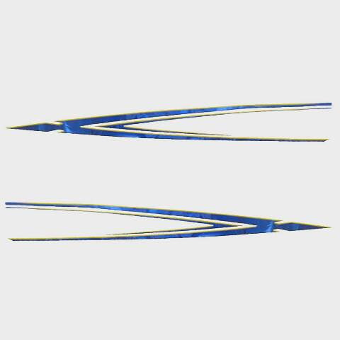 Glastron Boat Graphic Hull Decals | Blue / Yellow Sticker (Set of 2 ...