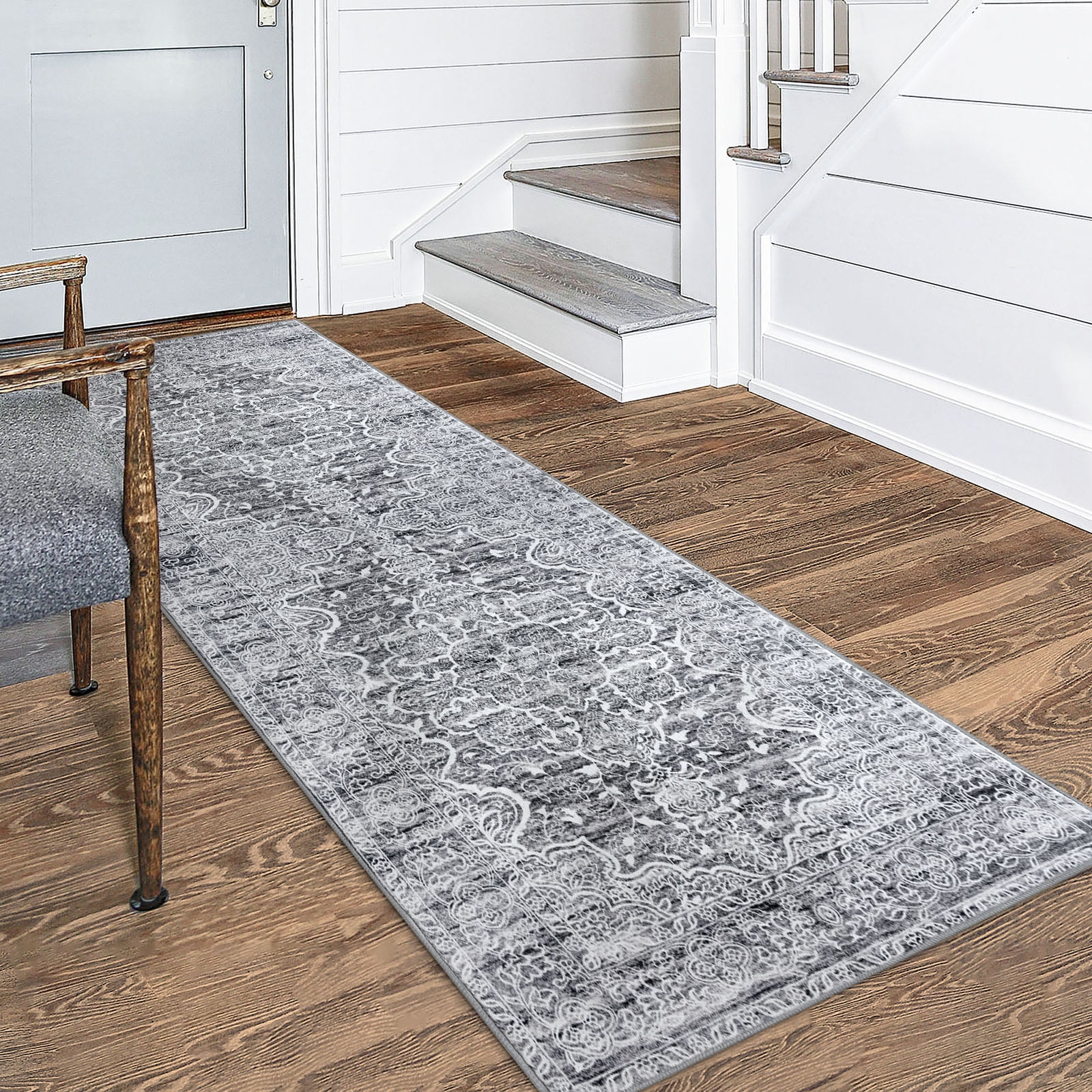 Glattice Hallway Runner Rug 2.6x8 Gray Runners Non-Slip Kitchen Rug ...