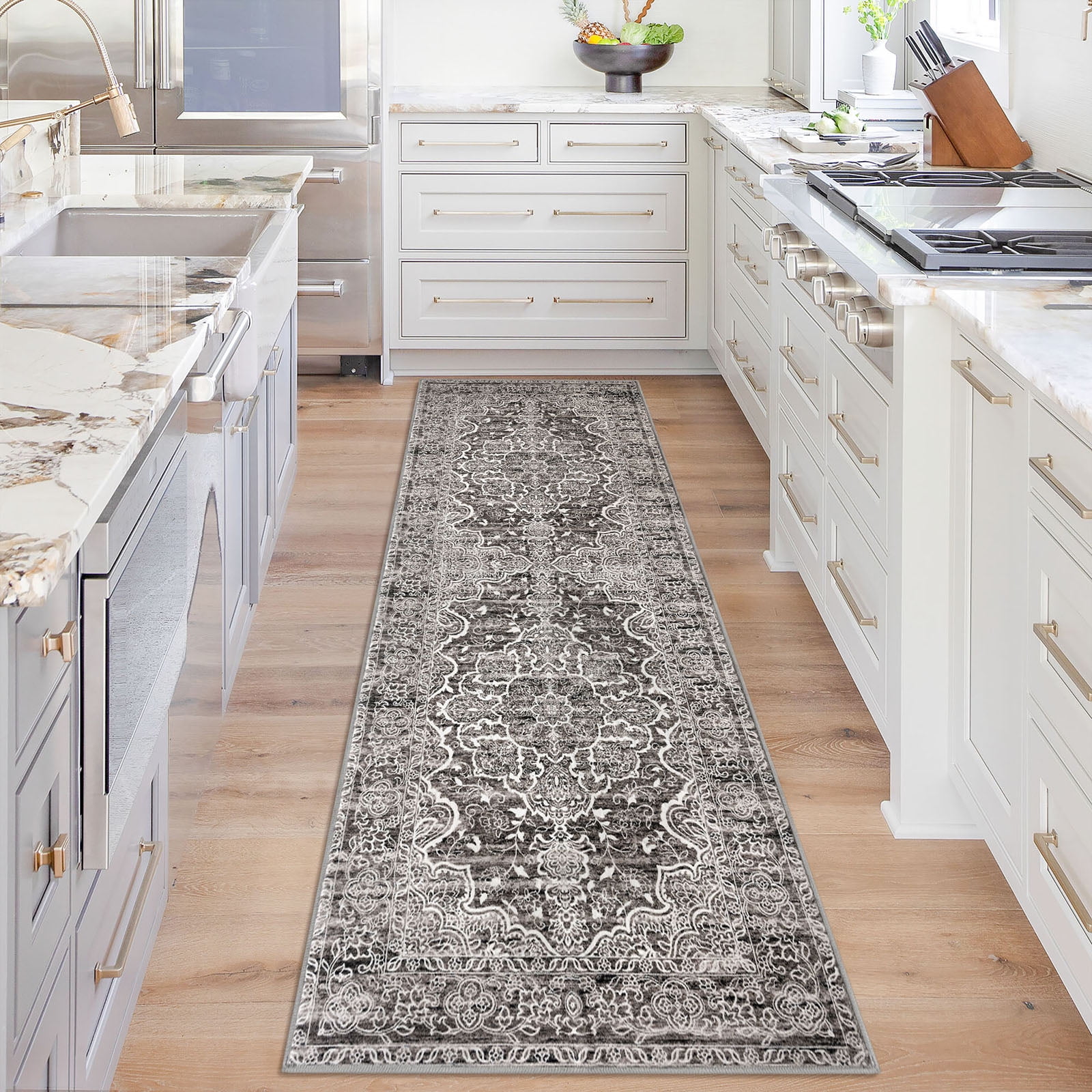 Glattice Hallway Runner Rug 2.6x8 Tan Runners Non-Slip Kitchen Rug ...