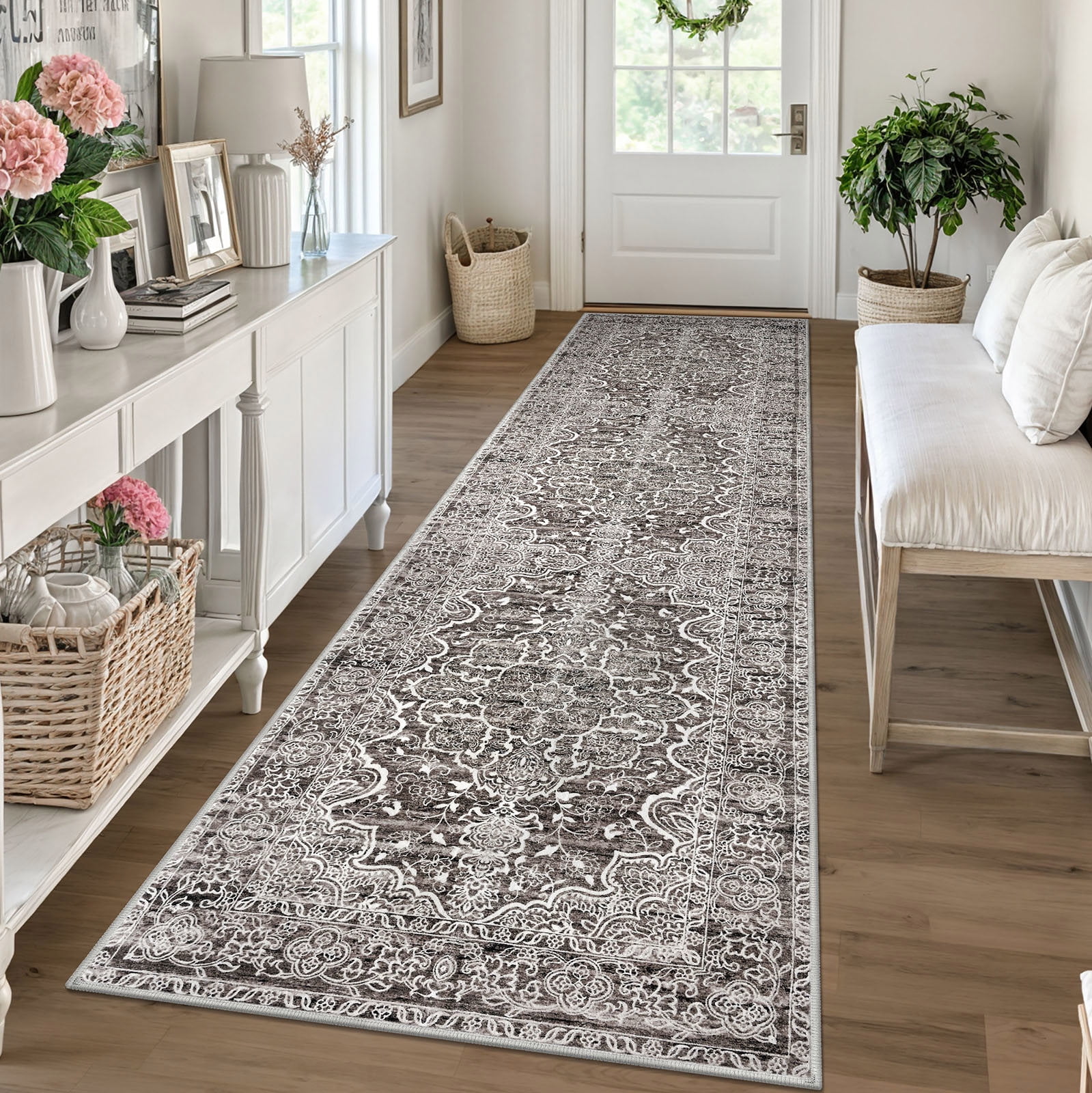 Glattice Kitchen Runner Rug 2.6x10 Tan Runners Washable Hallway Rug ...