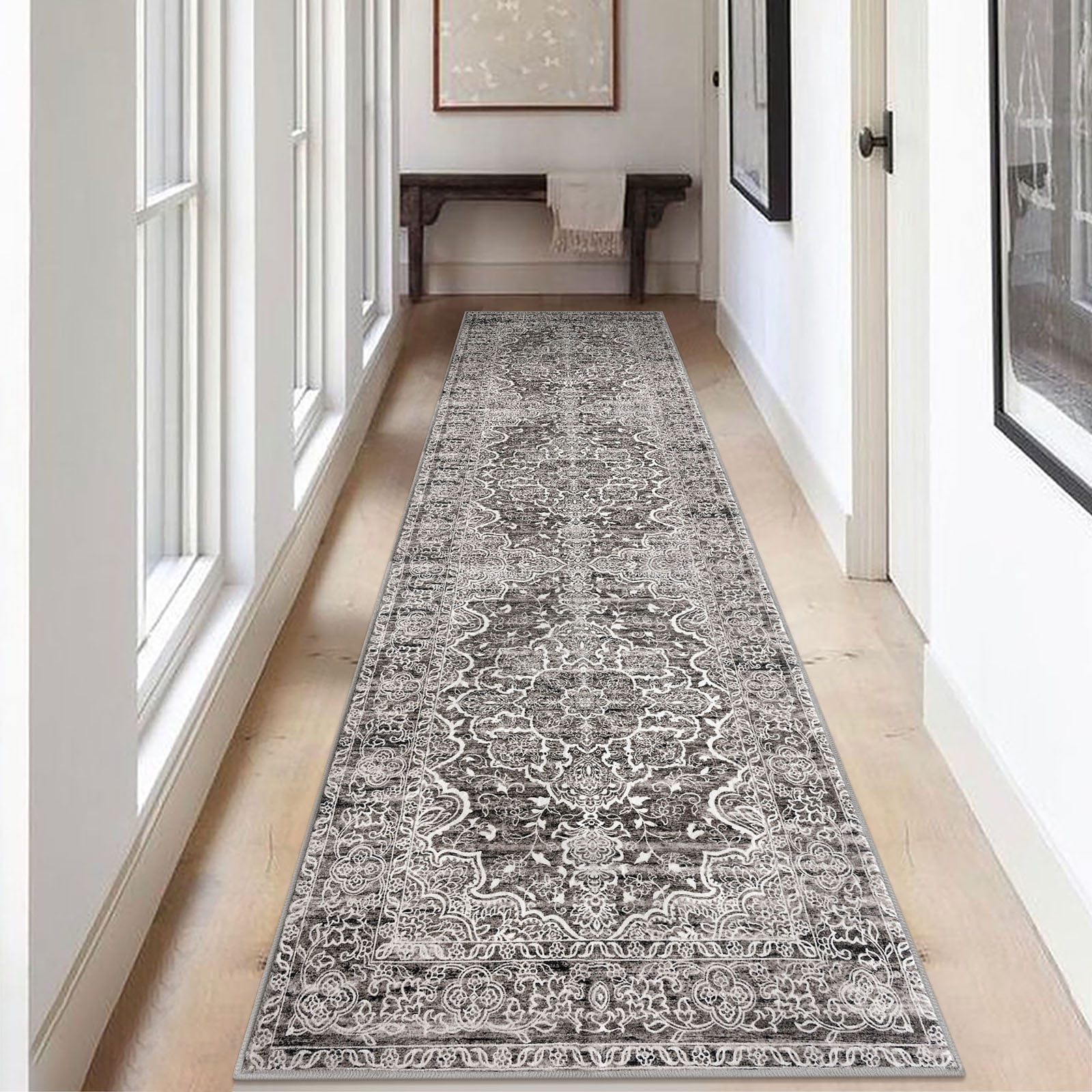 Glattice Kitchen Runner Rug 2.6x10 Tan Runners Washable Hallway Rug ...