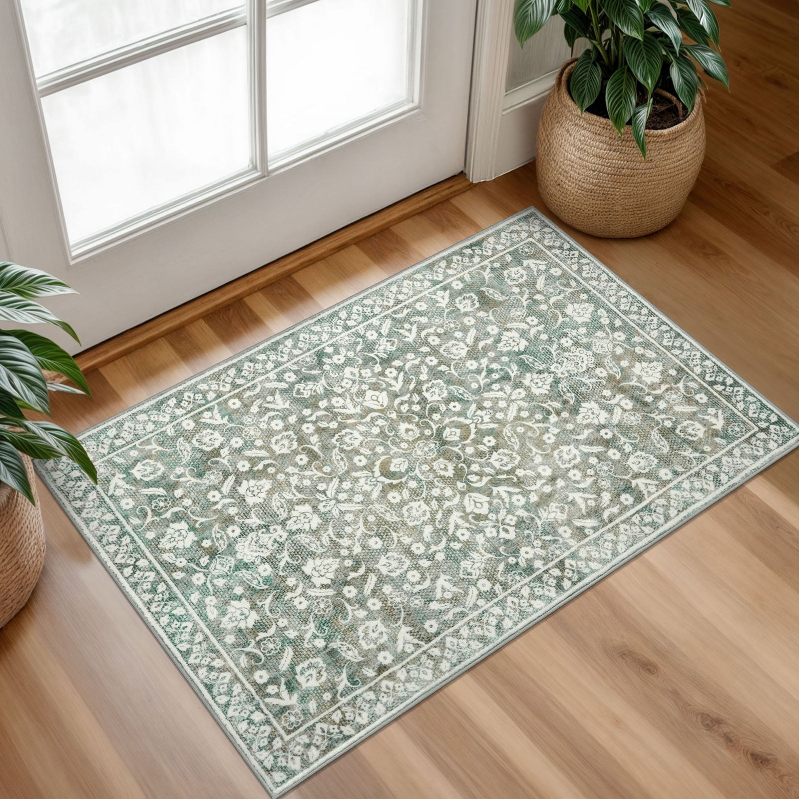 Glattice Throw Rug with Rubber Backing Washable 2x3 Small Area Rugs Non ...