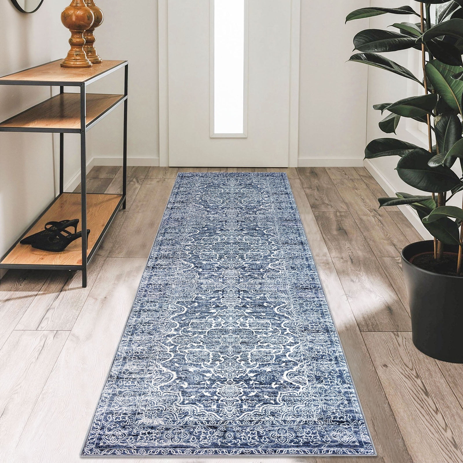 Free Shipping! GLATTICE Washable Blue Runner Rug 2x7 Feet Soft ...