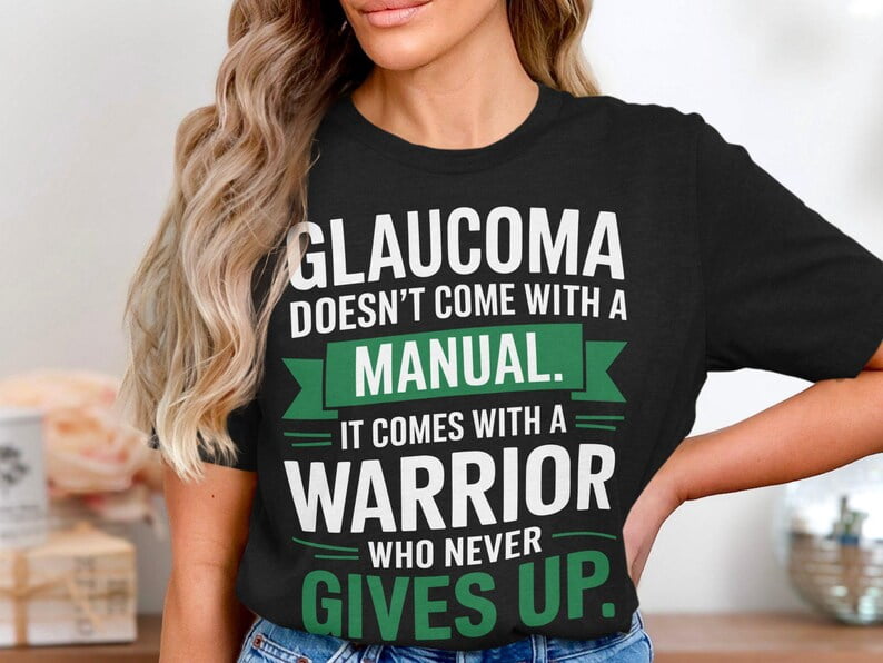 Glaucoma Tee, Warrior Never Gives Up, Inspirational Motivational ...