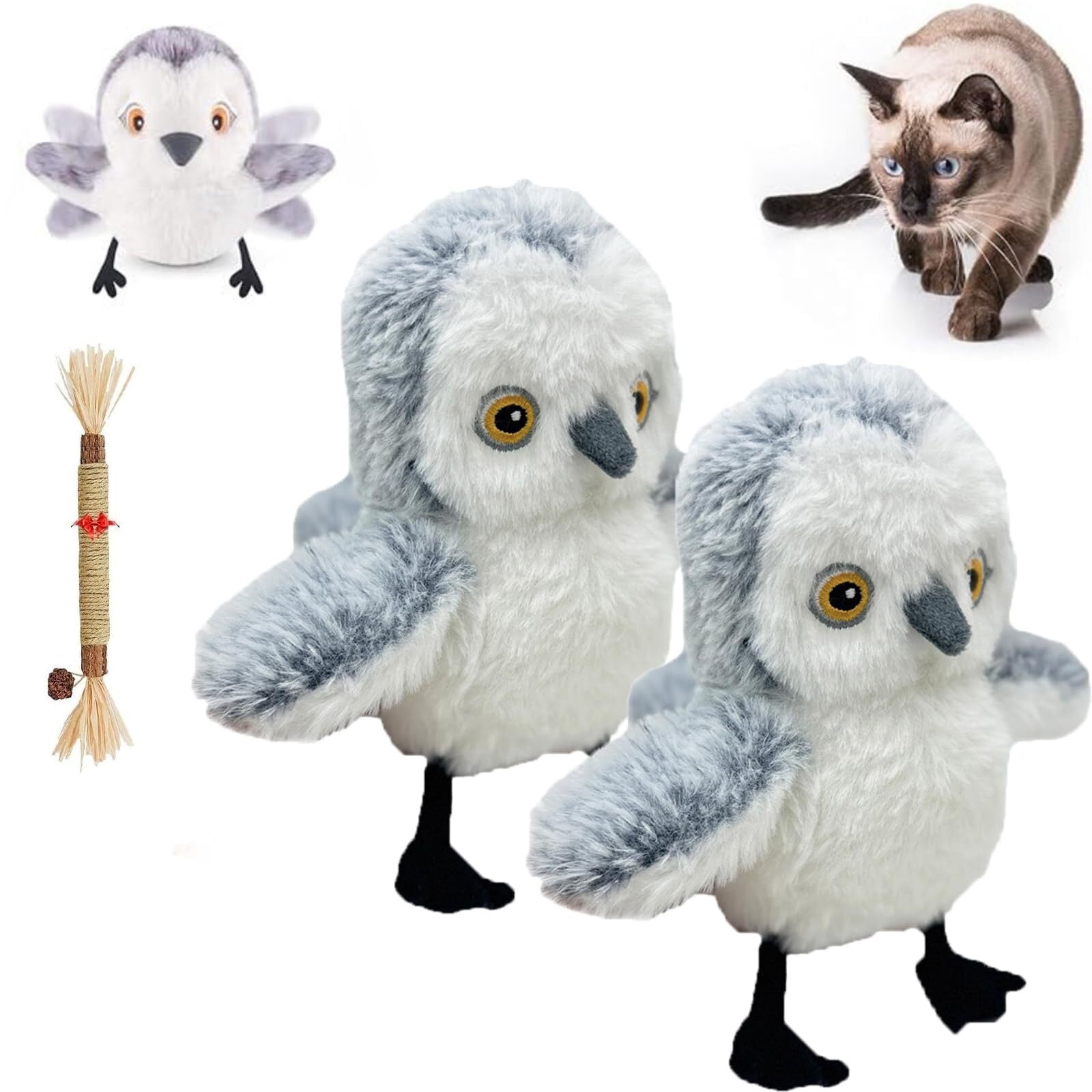 Glauri Lifelike Flappy Bird Plushie, Upgraded Simulated Chirping Bird ...