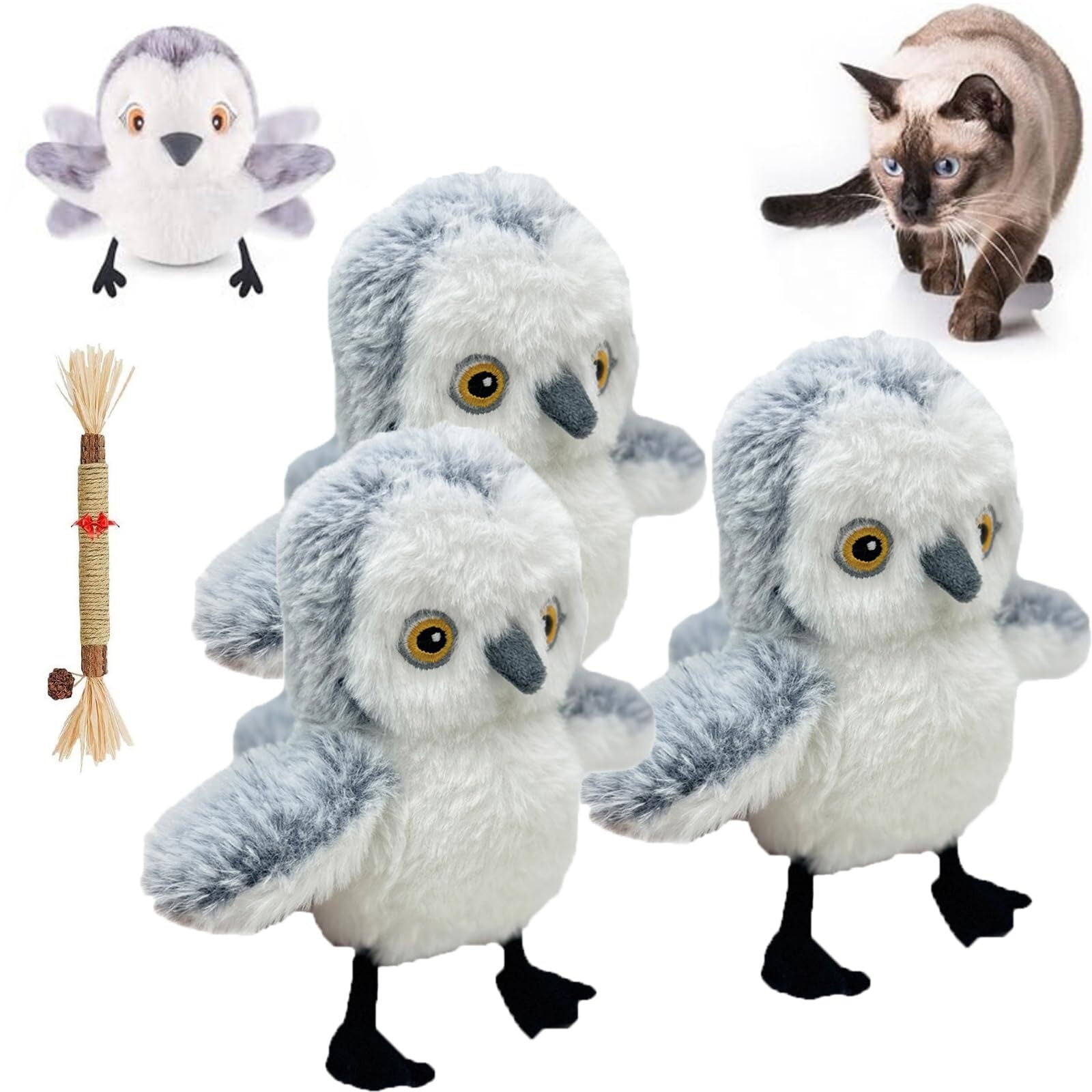 Glauri Lifelike Flappy Bird Plushie, Upgraded Simulated Chirping Bird ...