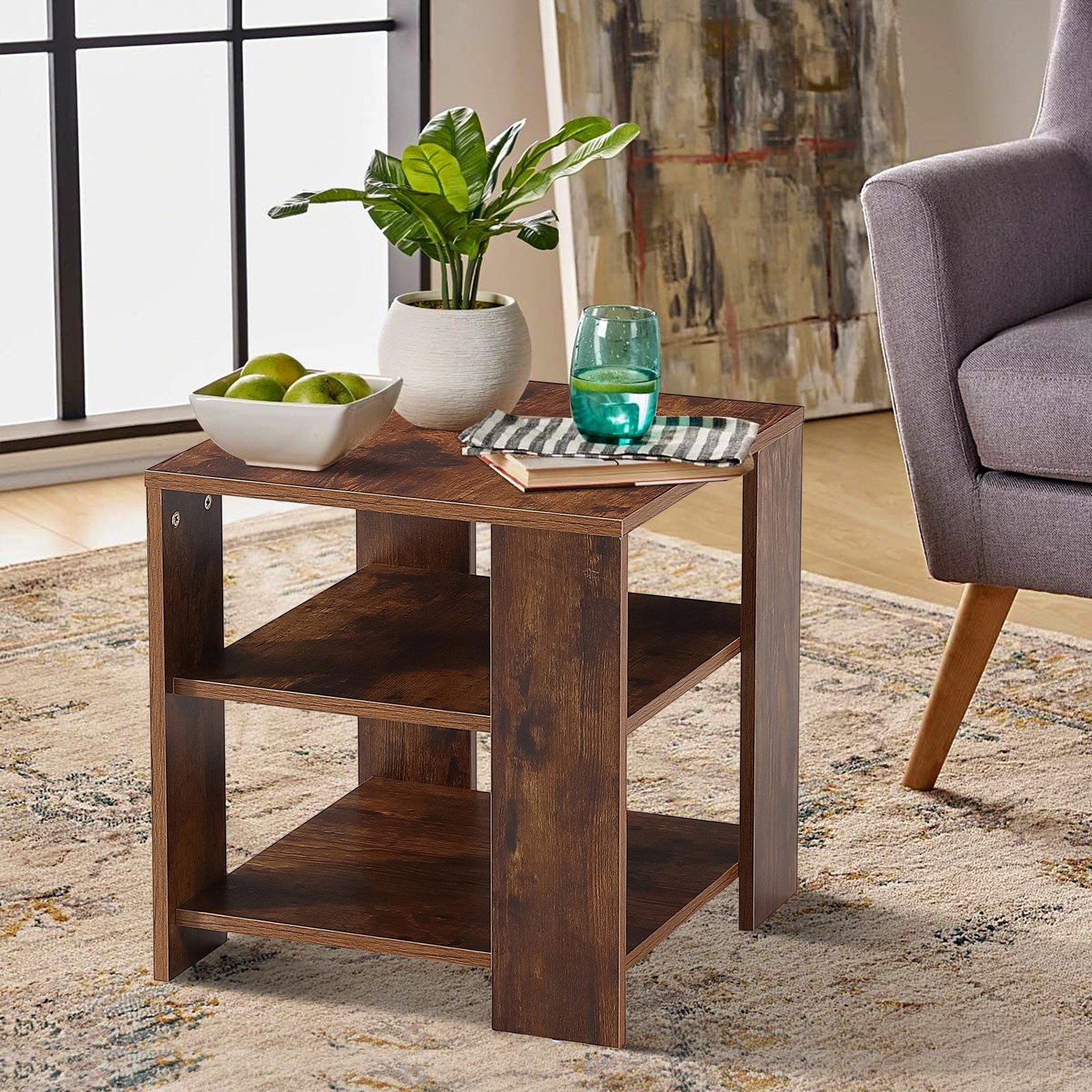 Glavbiku 3 Tier Side Table,Simple End Table for Living Room Bedroom ...