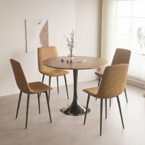 48" Tulip Table, Round Wood Top Dining Table - Light Oak - Walmart.com