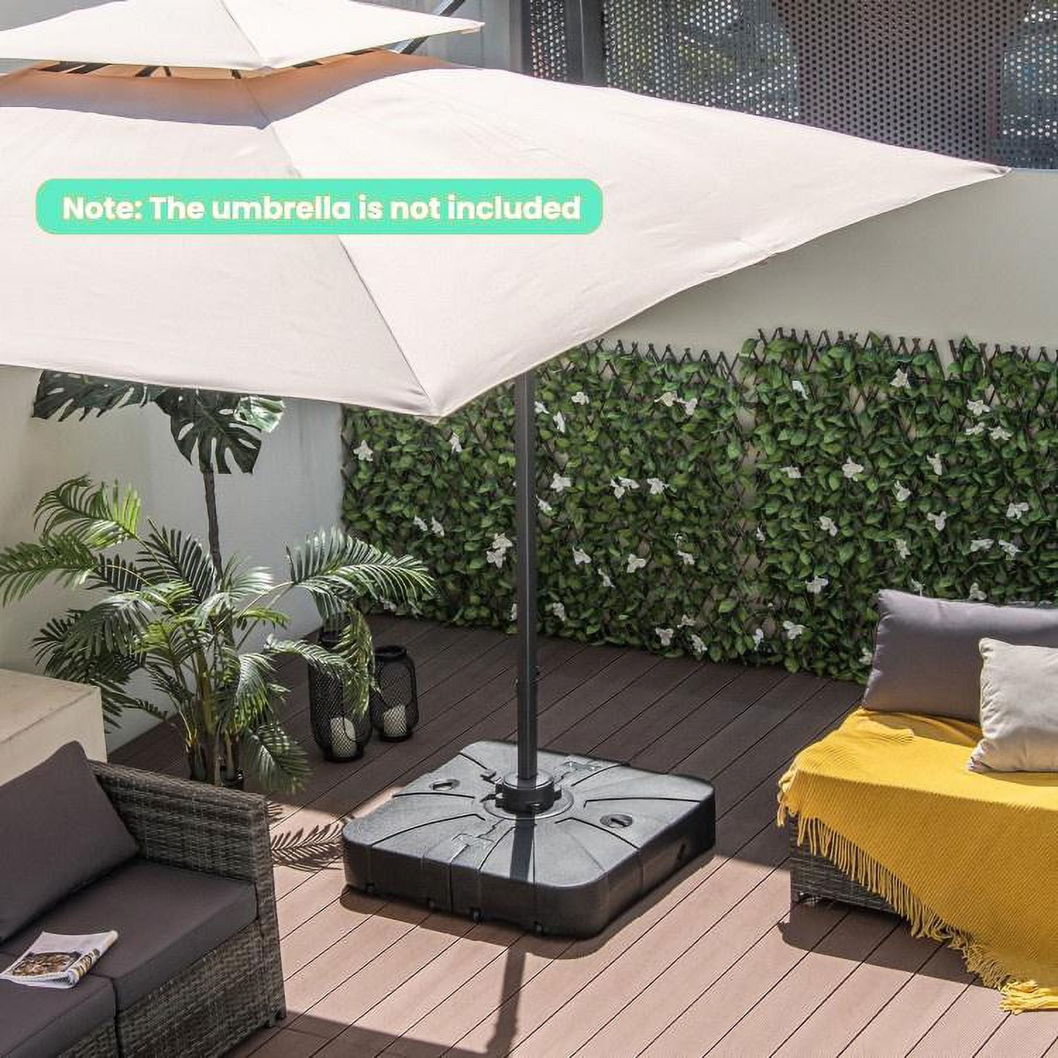Glavbiku 33" Heavy Duty Square Umbrella Base,Sand/Water Fillable for ...