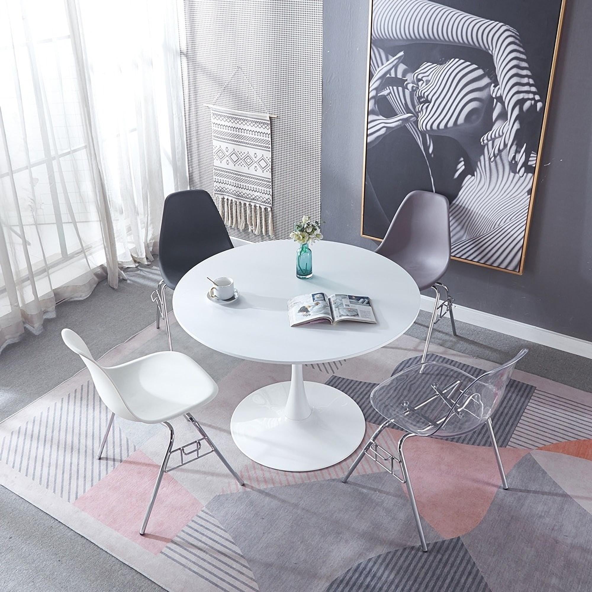 Glavbiku 42" Wood Tulip Table Mid-century Round Dining Table for Dining ...