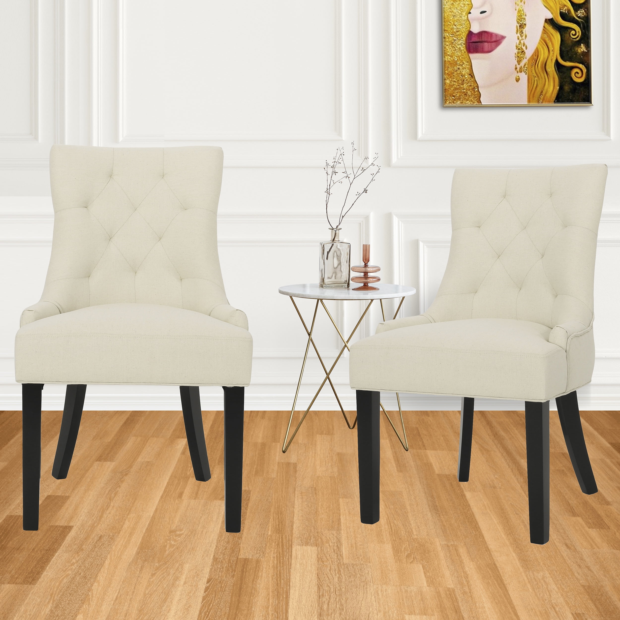 Glavbiku Modern Fabric Tufted Dining Chairs,Accent Chairs for Living ...