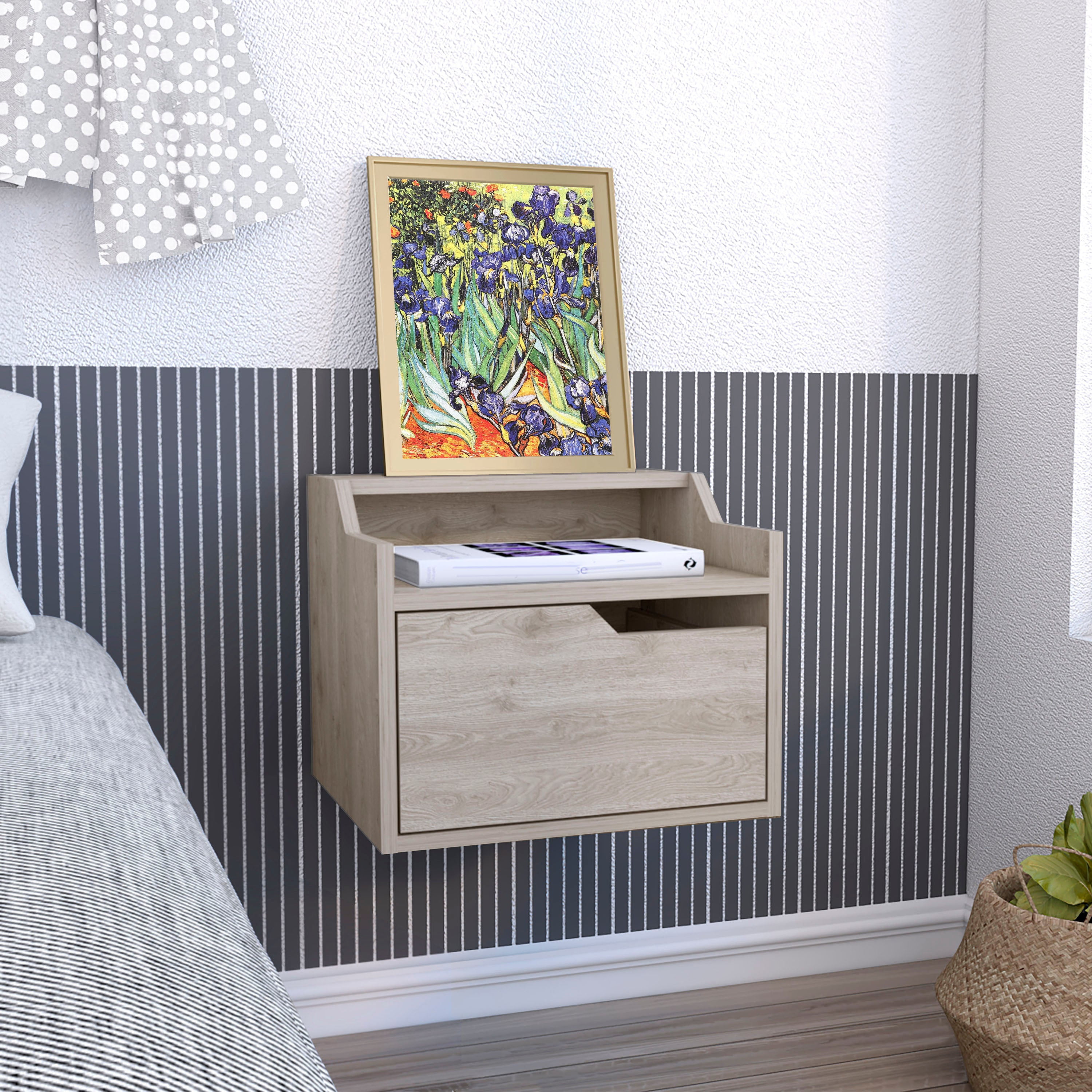 Glavbiku Modern Floating Nightstand,1 Drawer End Table,Side Table with ...