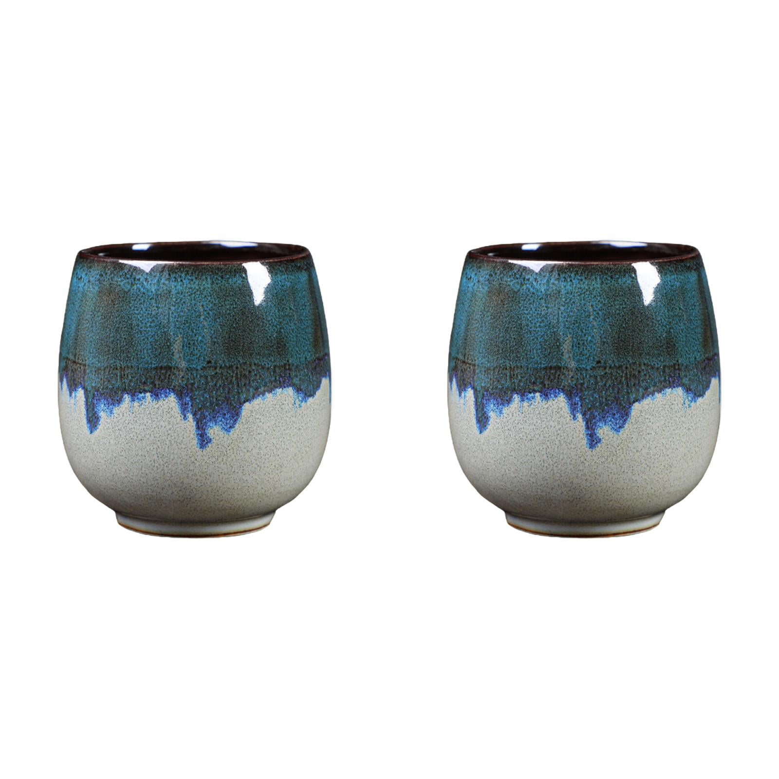 Glaze Coffee Cup Set, 2-Piece Ceramic Coffee & Tea Cups with Creative ...