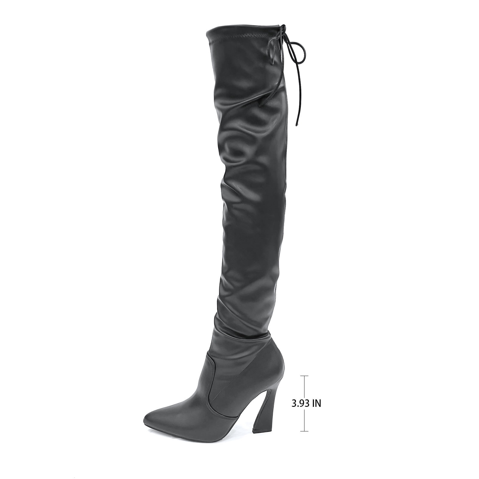 Glaze Women Dress Over the Knee Boots Side Zipper with Sculptural Heel ...
