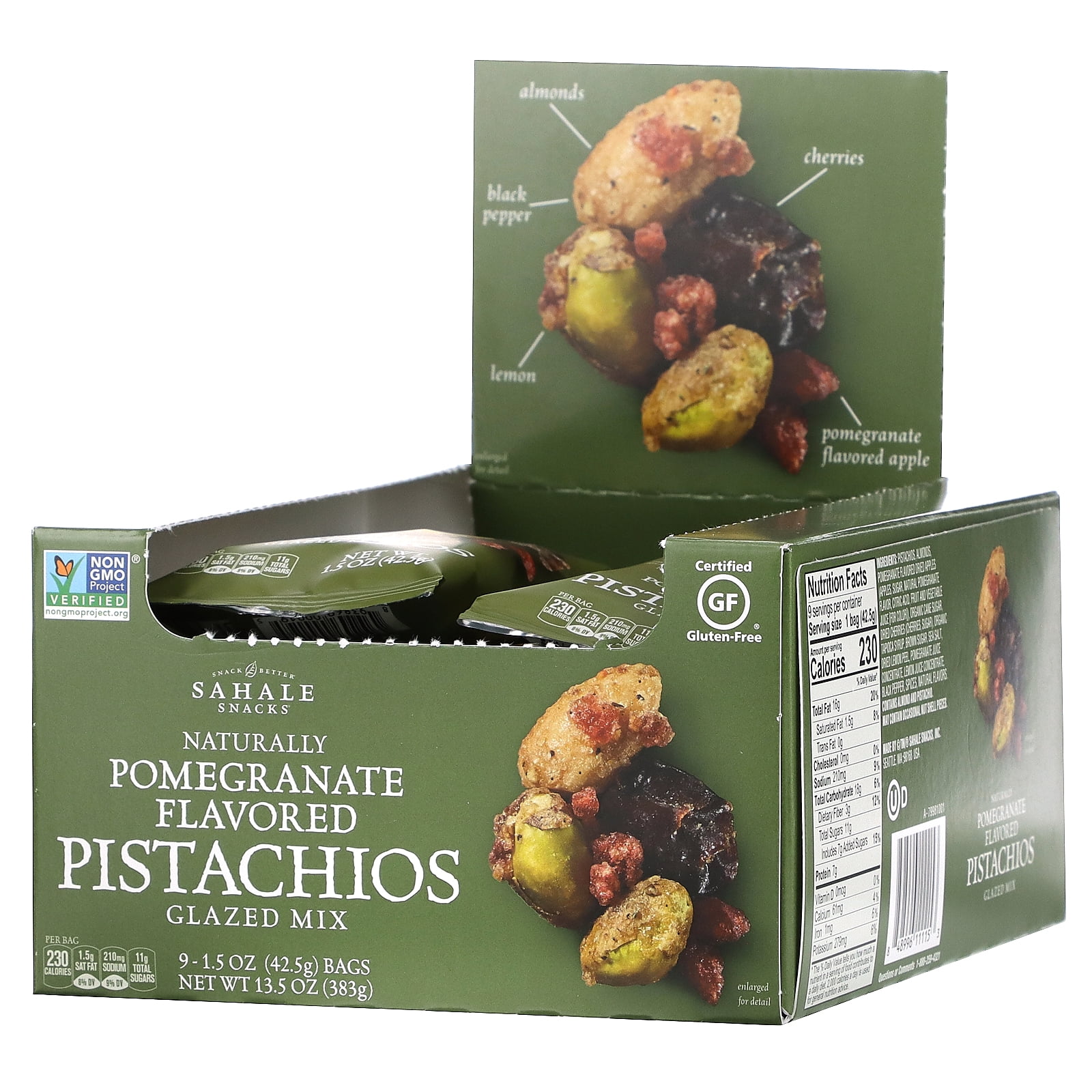 Glazed Mix, Natural Pomegranate Pistachios, 9 Packs, 1.5 oz (42.5 g ...