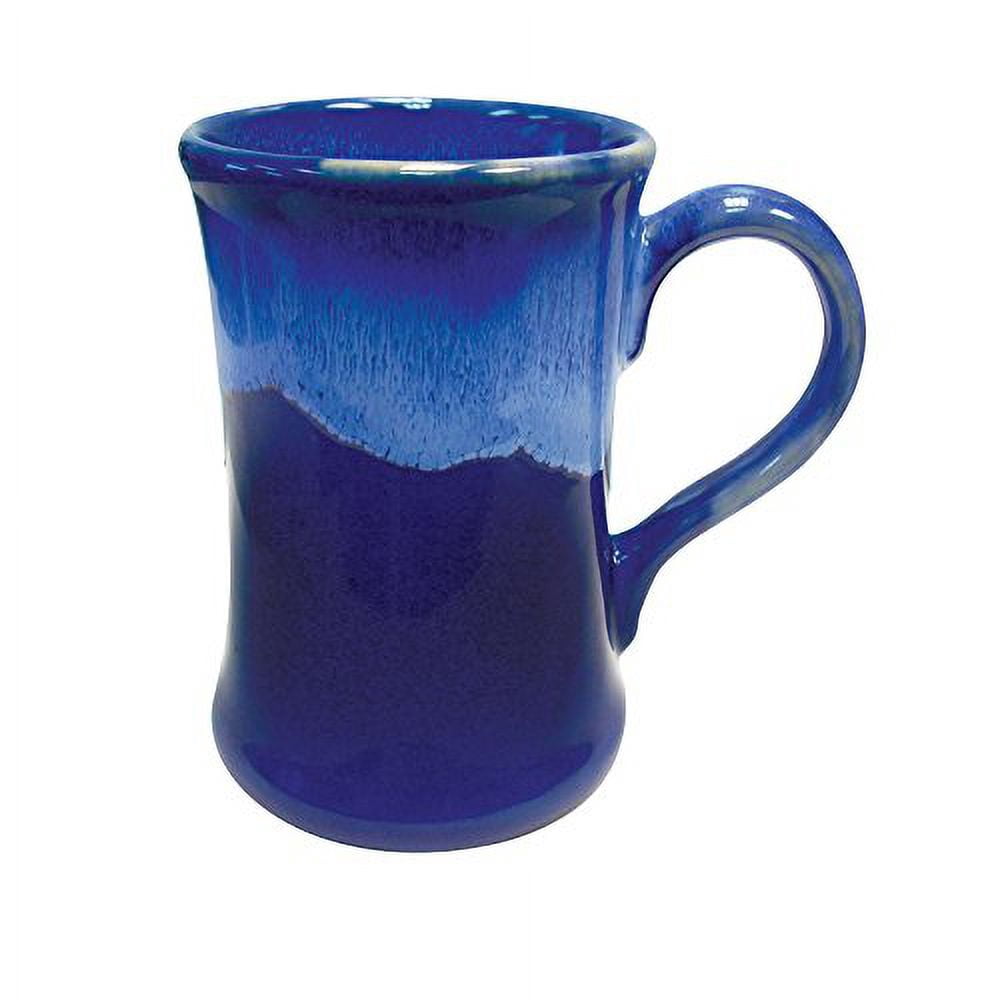 Glazed Mug Blue Handcrafted Coffee Cup Gorgeous Glaze Stoneware Antique ...