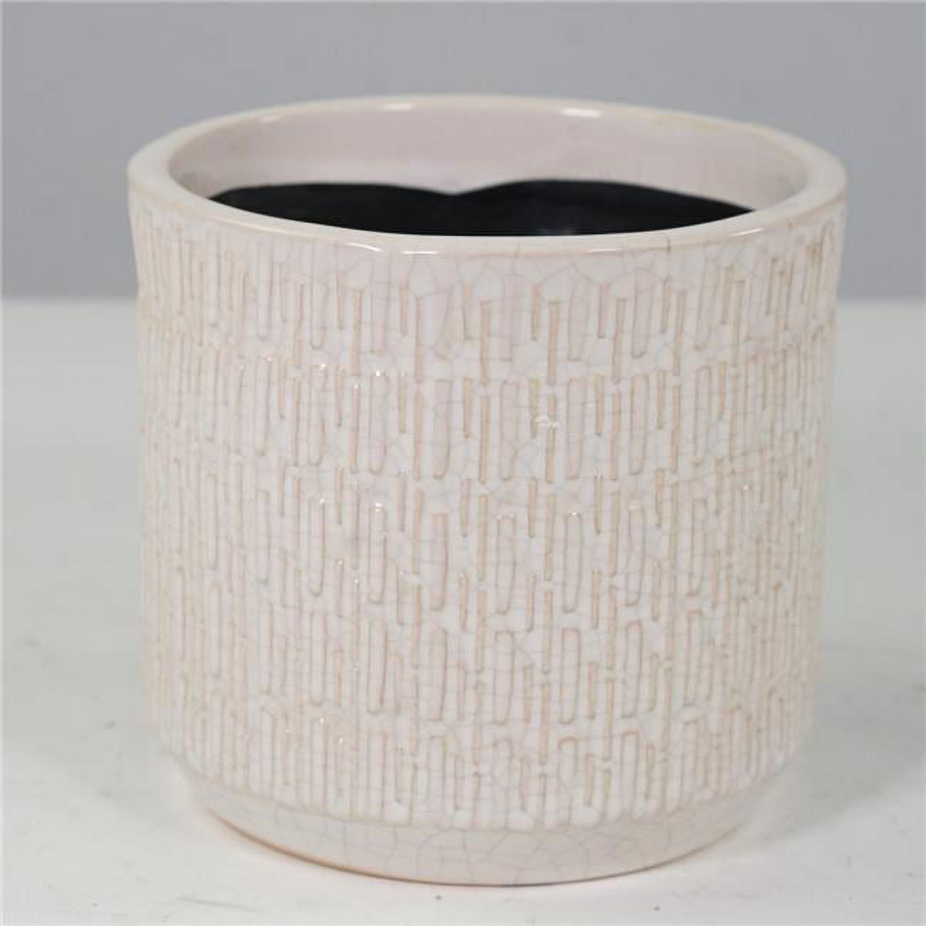 Glazed White Pattern Ceramic Planter - Walmart.com