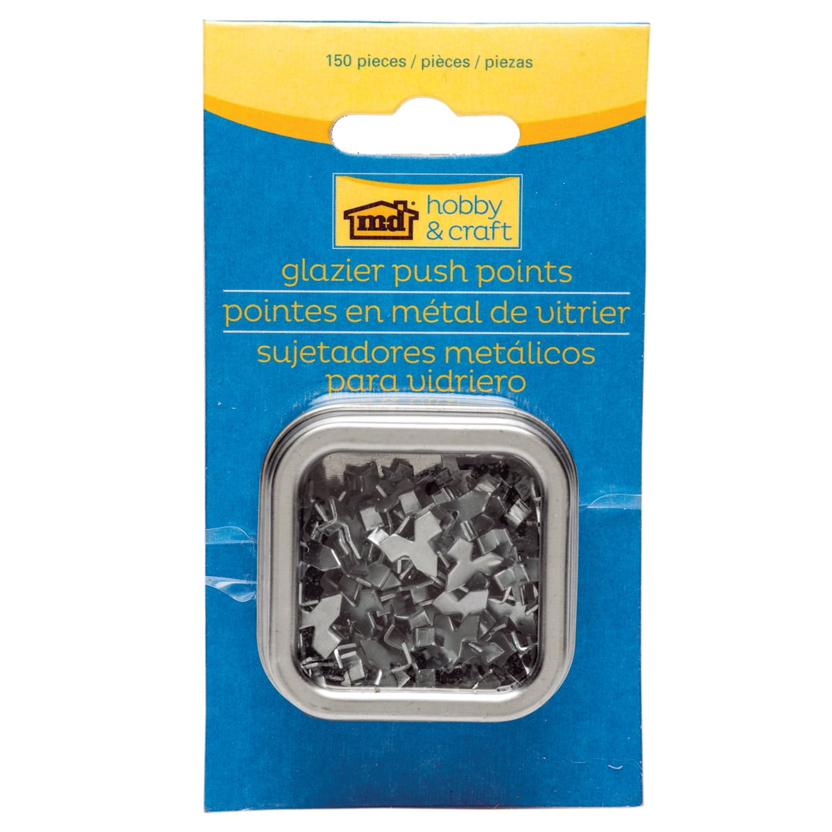 Glazier Push Points, 150pk, Metal Box, Silver - Walmart.com