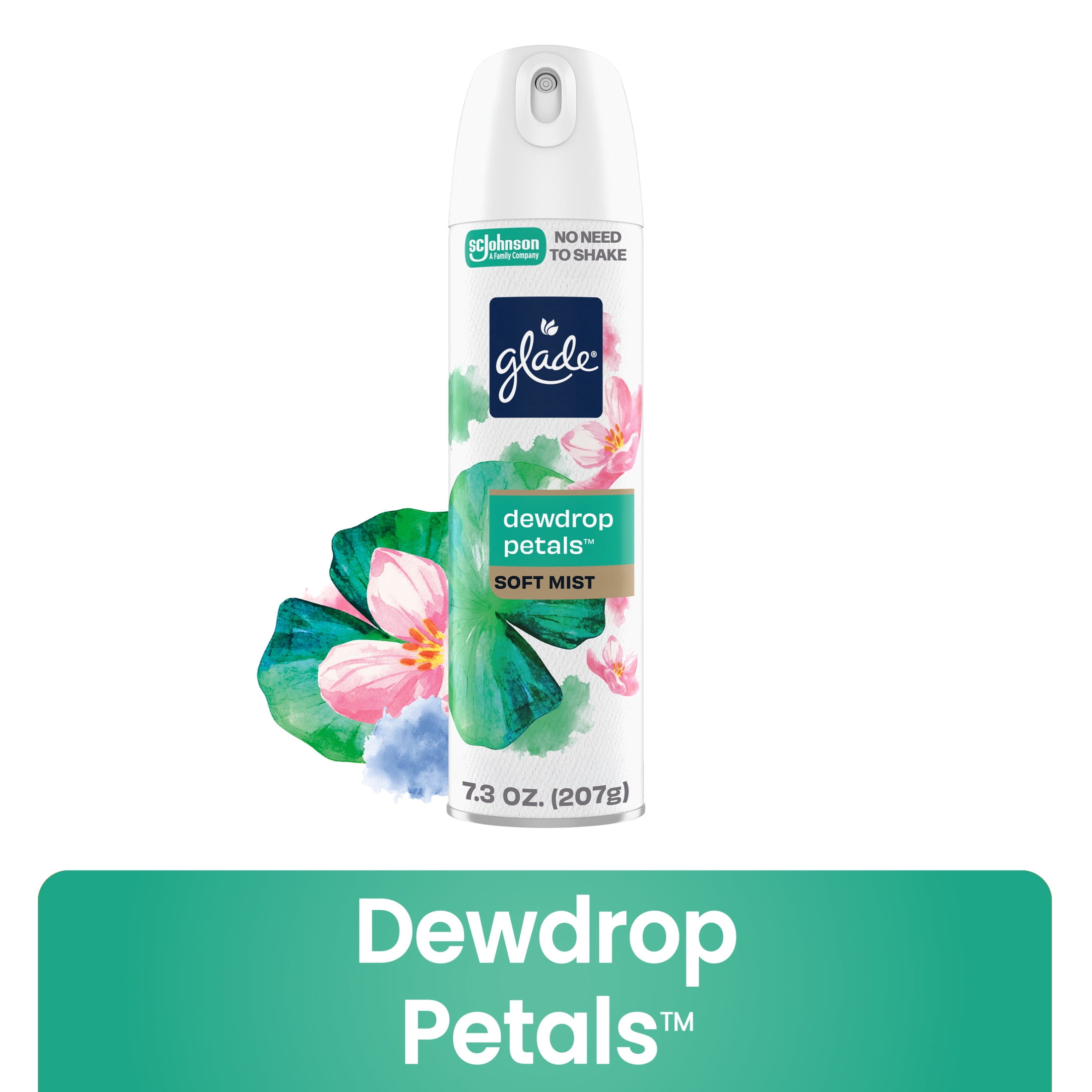 Glade® Soft Mist Odor Fighting Aerosol Air Freshener, Dewdrop Petals, 7 ...