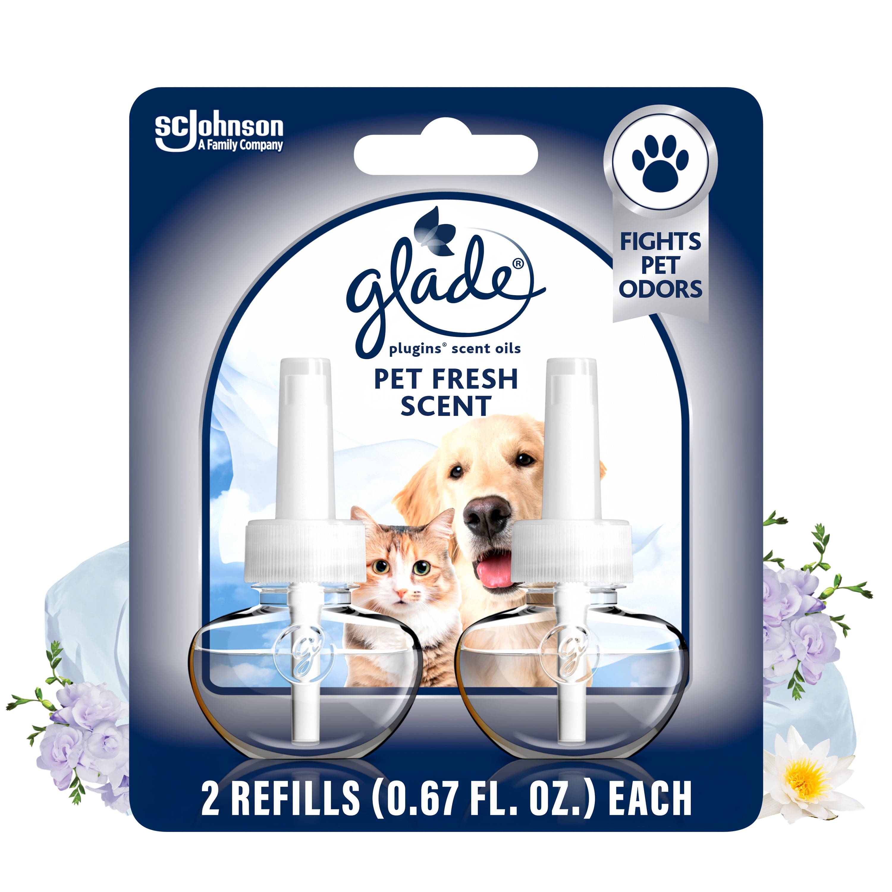 Glade PlugIns Air Freshener Pet Fresh Scented Oil Refills, 2 Pack ...