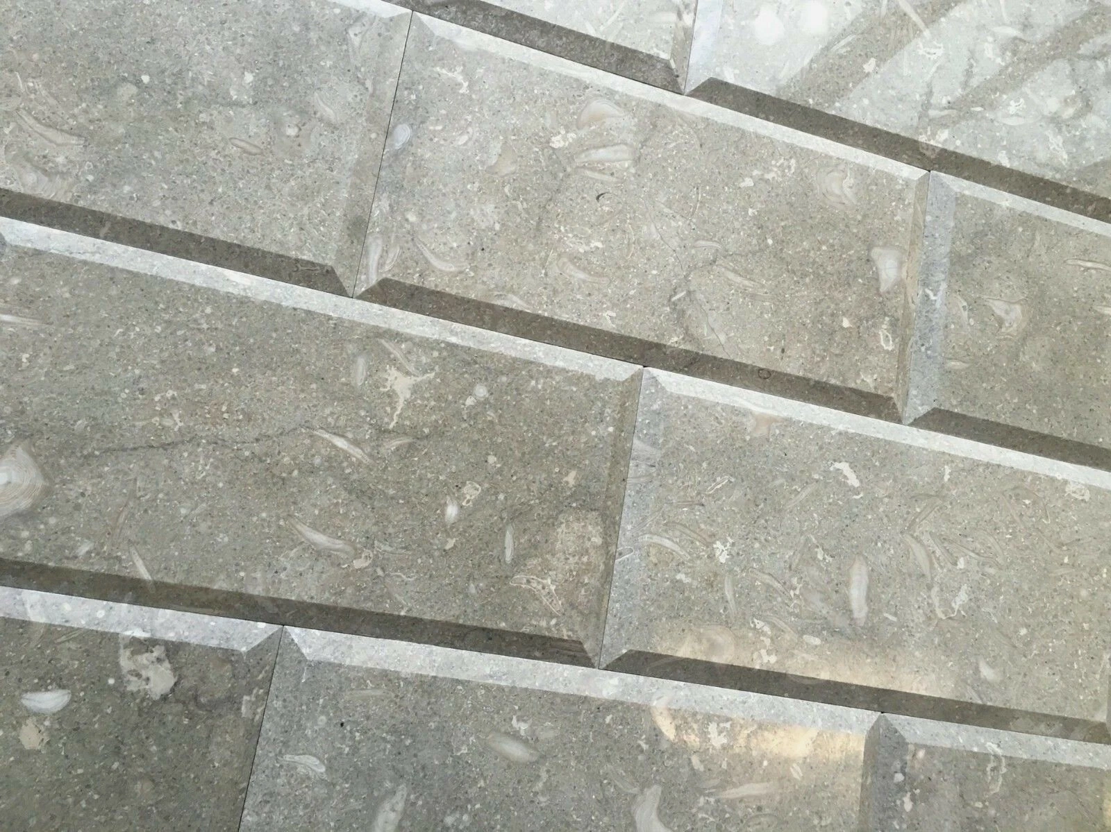 Gleam - 6X12 Seagrass Limestone Polished And Beveled Backsplash Wall ...