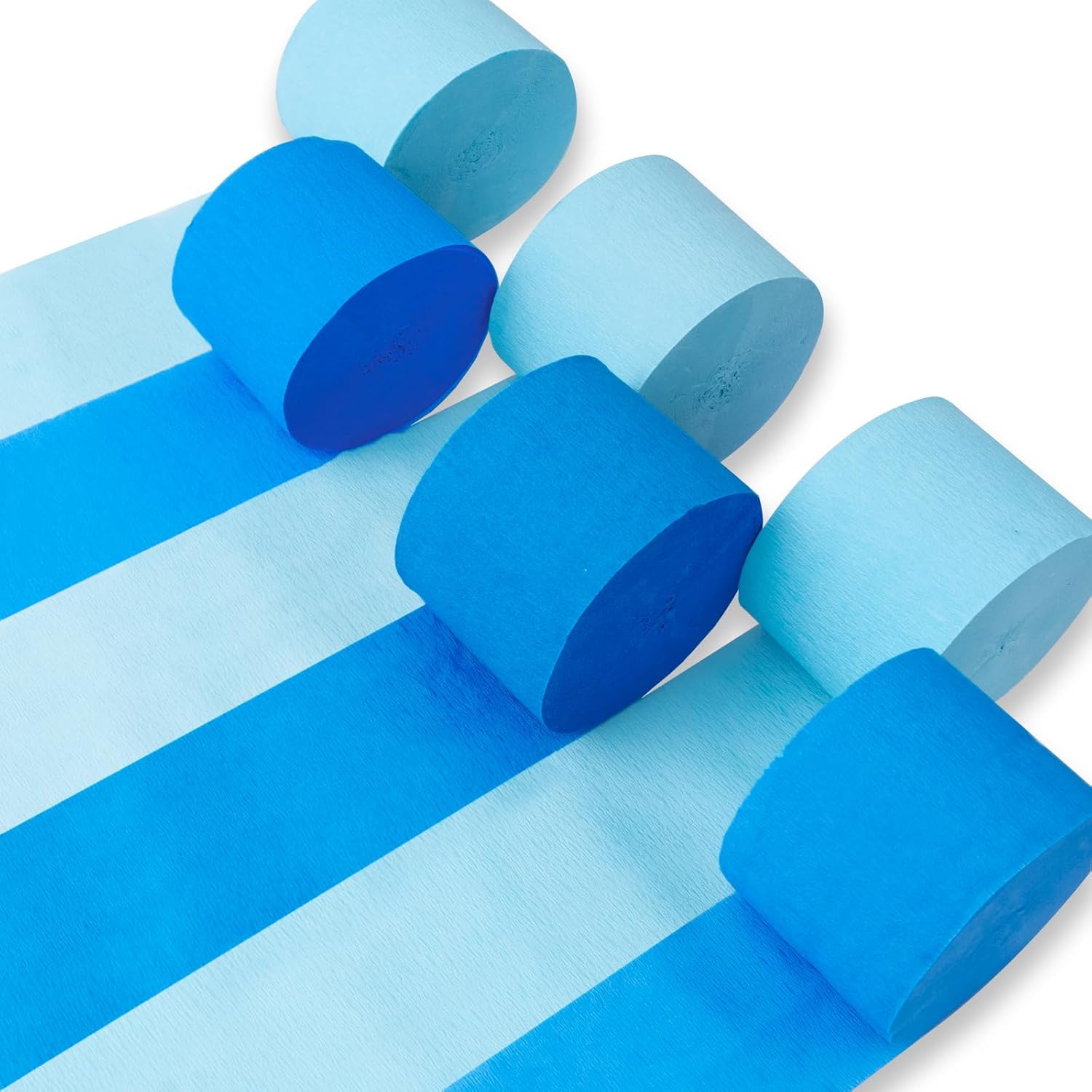 Gleam Adorn Blue Crepe Paper Streamers 6pcs 492ft Pack of Light Sky ...