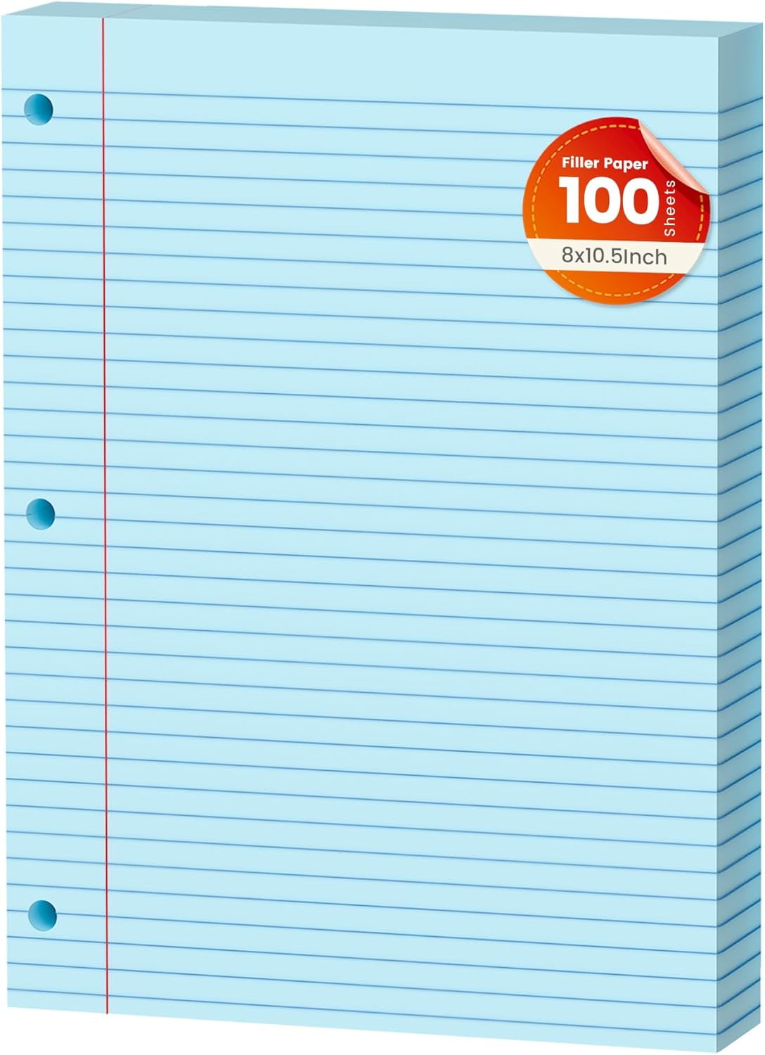 Gleam Adorn Blue Loose Leaf Paper 100 Sheets Colored Filler Paper 8 * ...