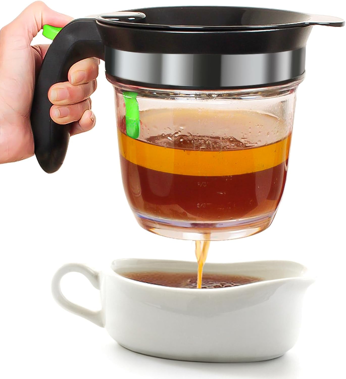 Gleam Adorn Fat Separator With Bottom Release, 4 Cup Gravy Separator ...