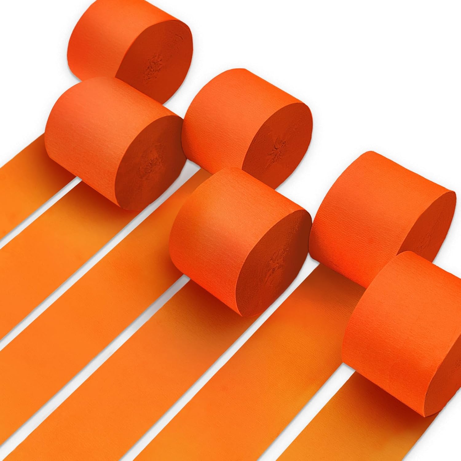 Gleam Adorn Orange Crepe Paper Streamers 6pcs 492ft Pack of Orange ...
