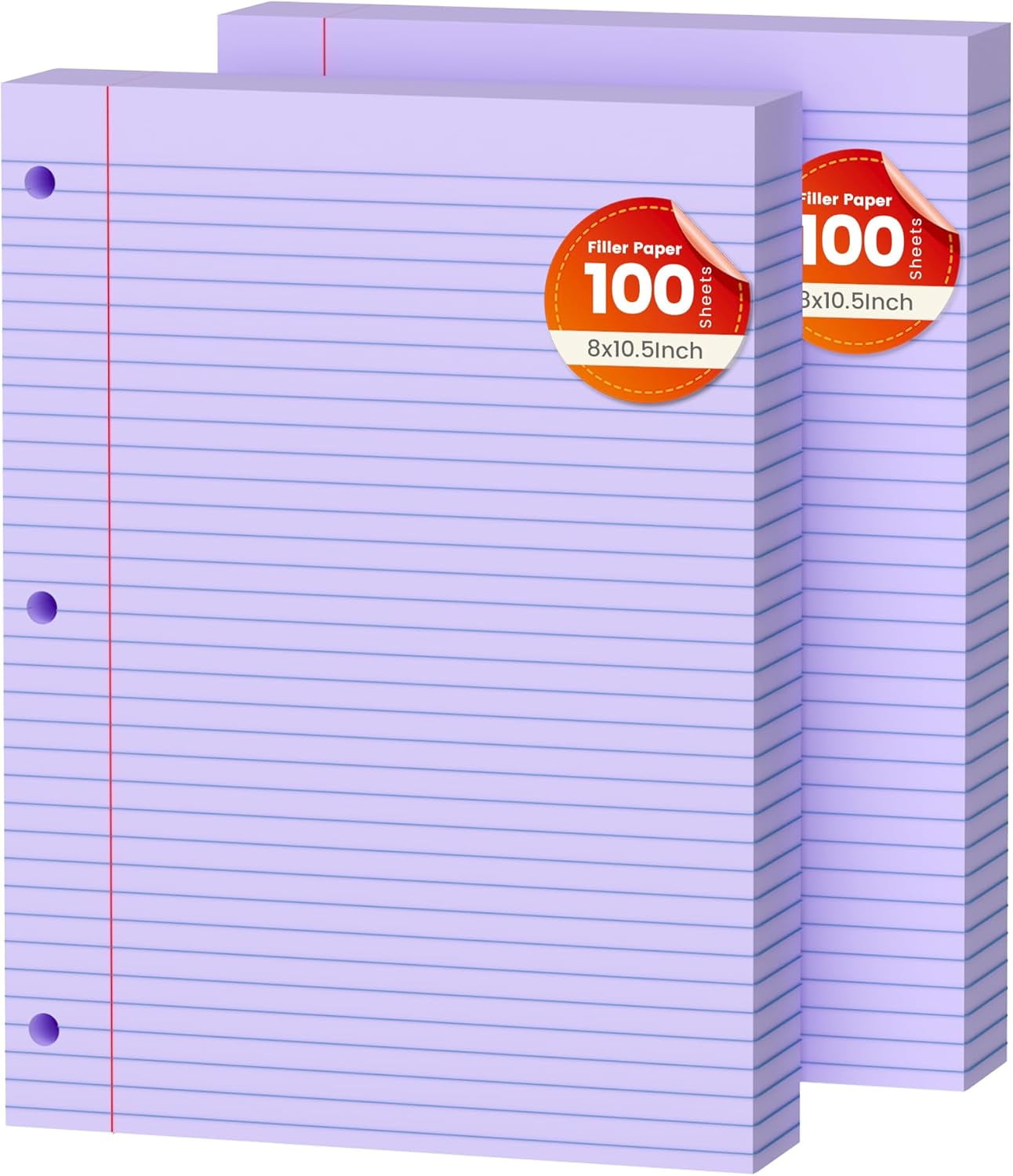 Gleam Adorn Purple Loose Leaf Paper 200 Sheets Colored Filler Paper 2 ...