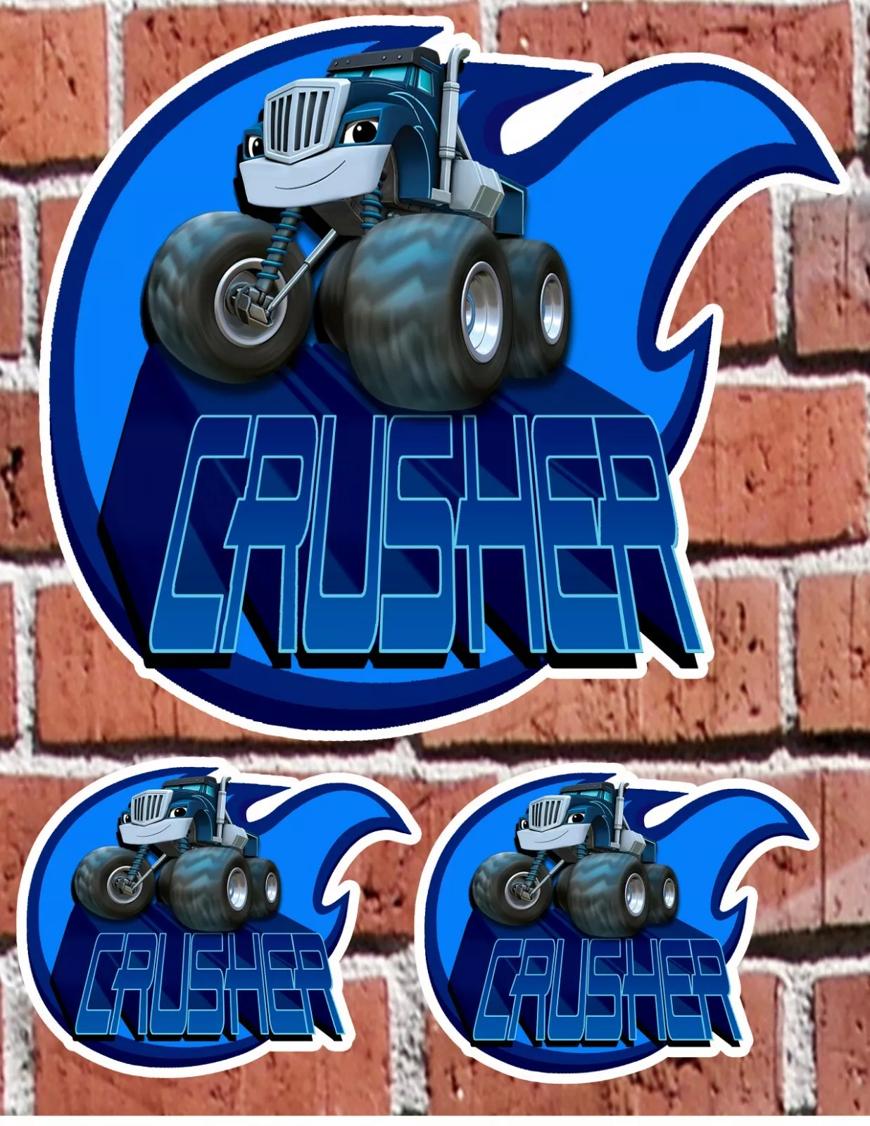 Gleam - Blaze & Monster Machines - Crusher - 7" And 3" Decal Stickers ...
