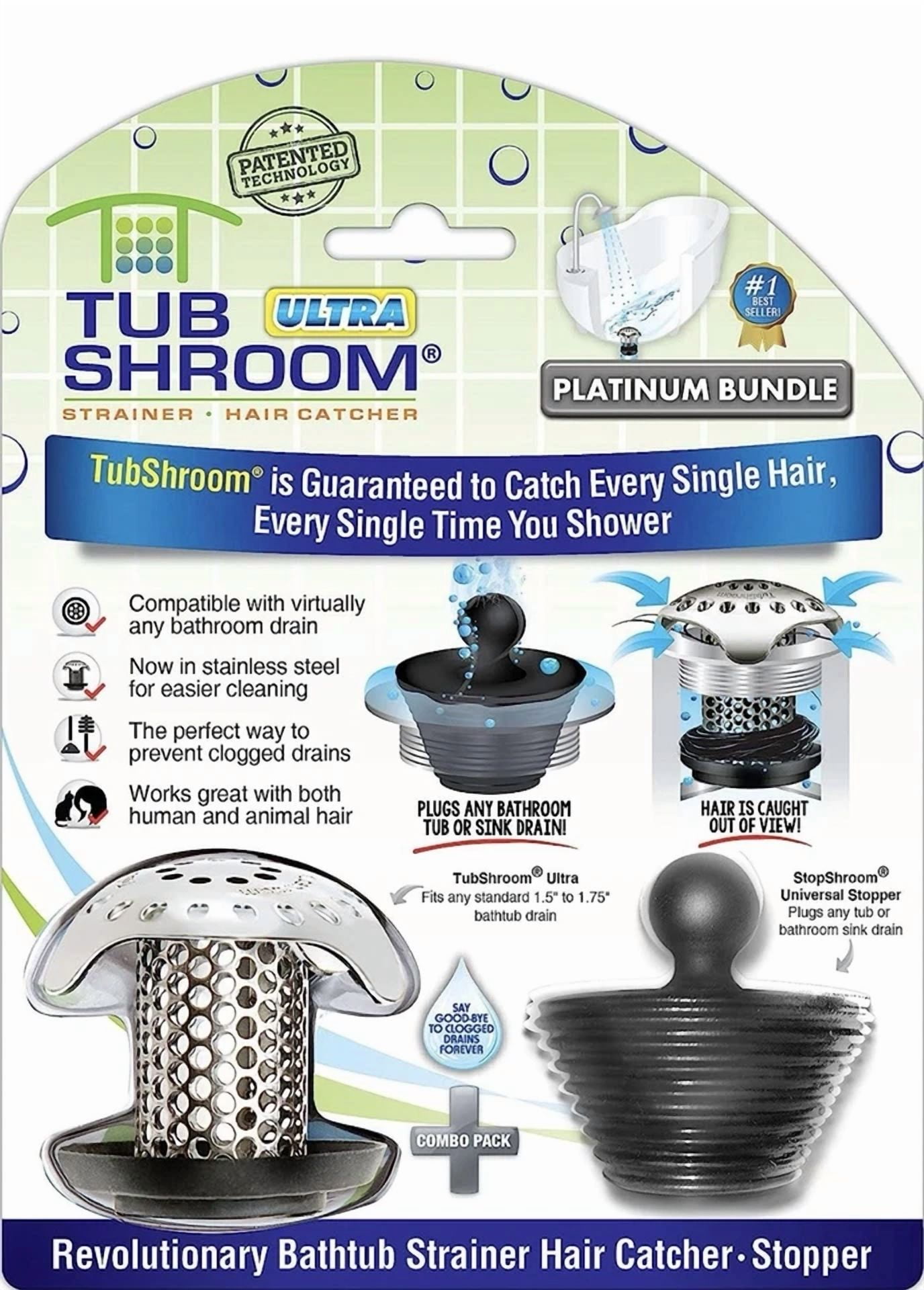 Gleam - Tub Shroom Ultra Platinum Bundle Revolutionary Bathtub Strainer ...
