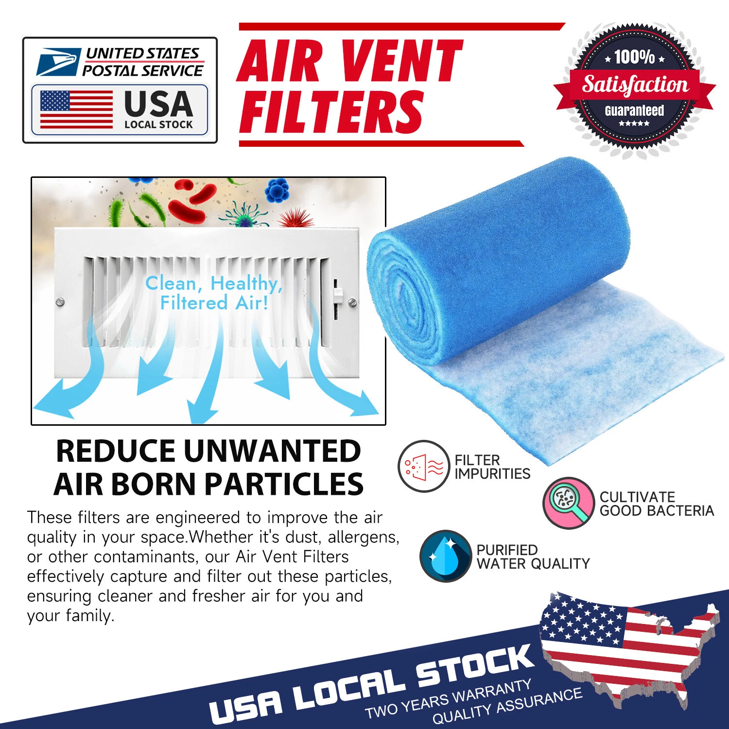 Gleam - Vent Filter Air Vent Filters Kit - Cut Size Fit Floor Vent ...