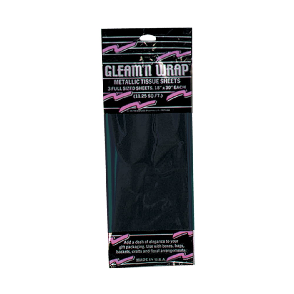 Gleam n Wrap Metallic Sheets 18" X 30" Black - 12 Pack (3/package ...