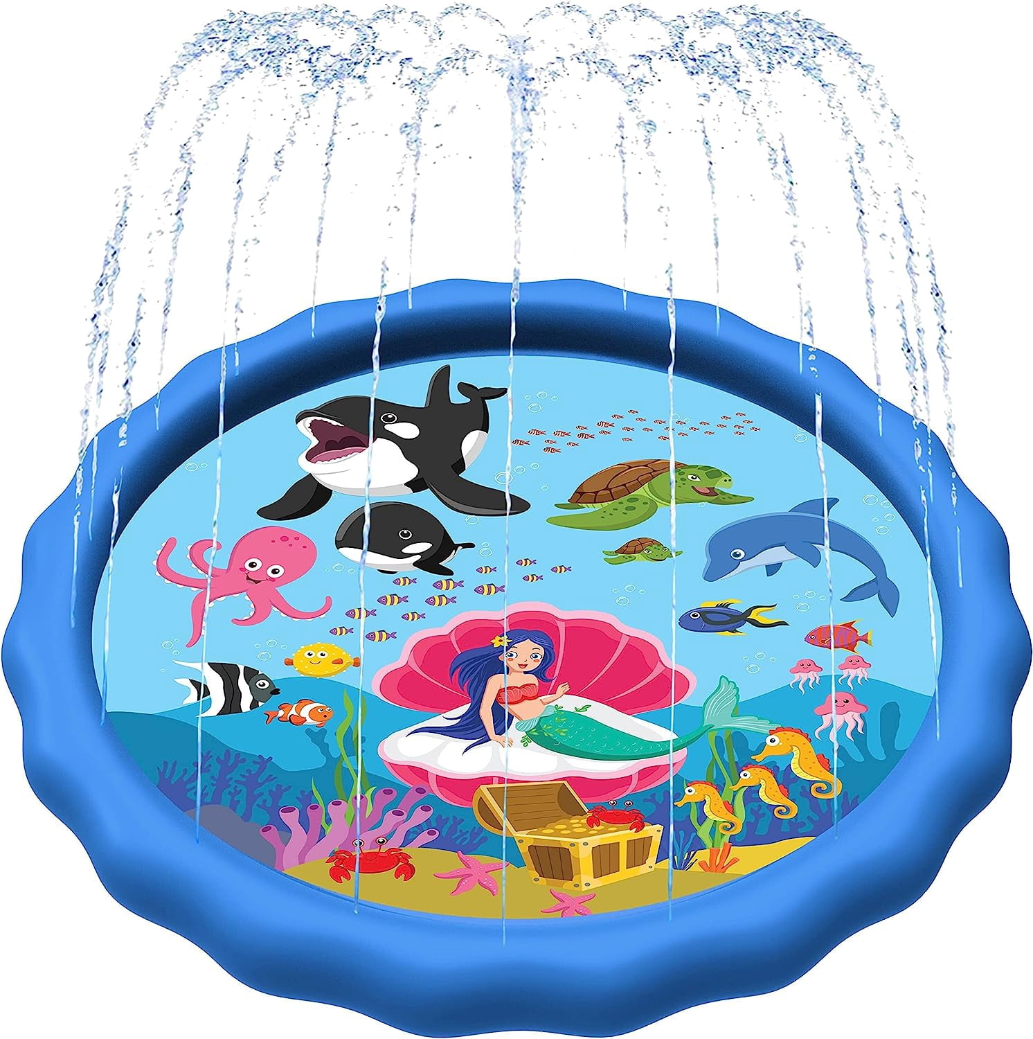 GleamA 89’’ Extra Large Splash Pad for Kids & Dogs Great Outdoor Toys ...