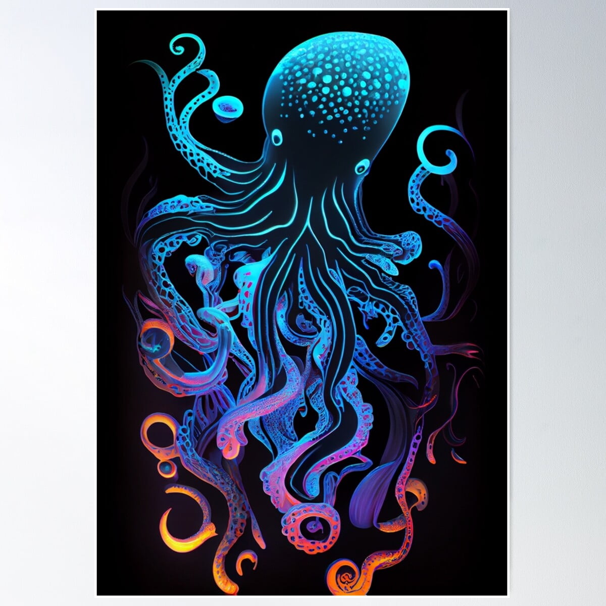 Gleaming Deep Sea Squid - Under The Sea Poster Wall Art, Modern Wall ...