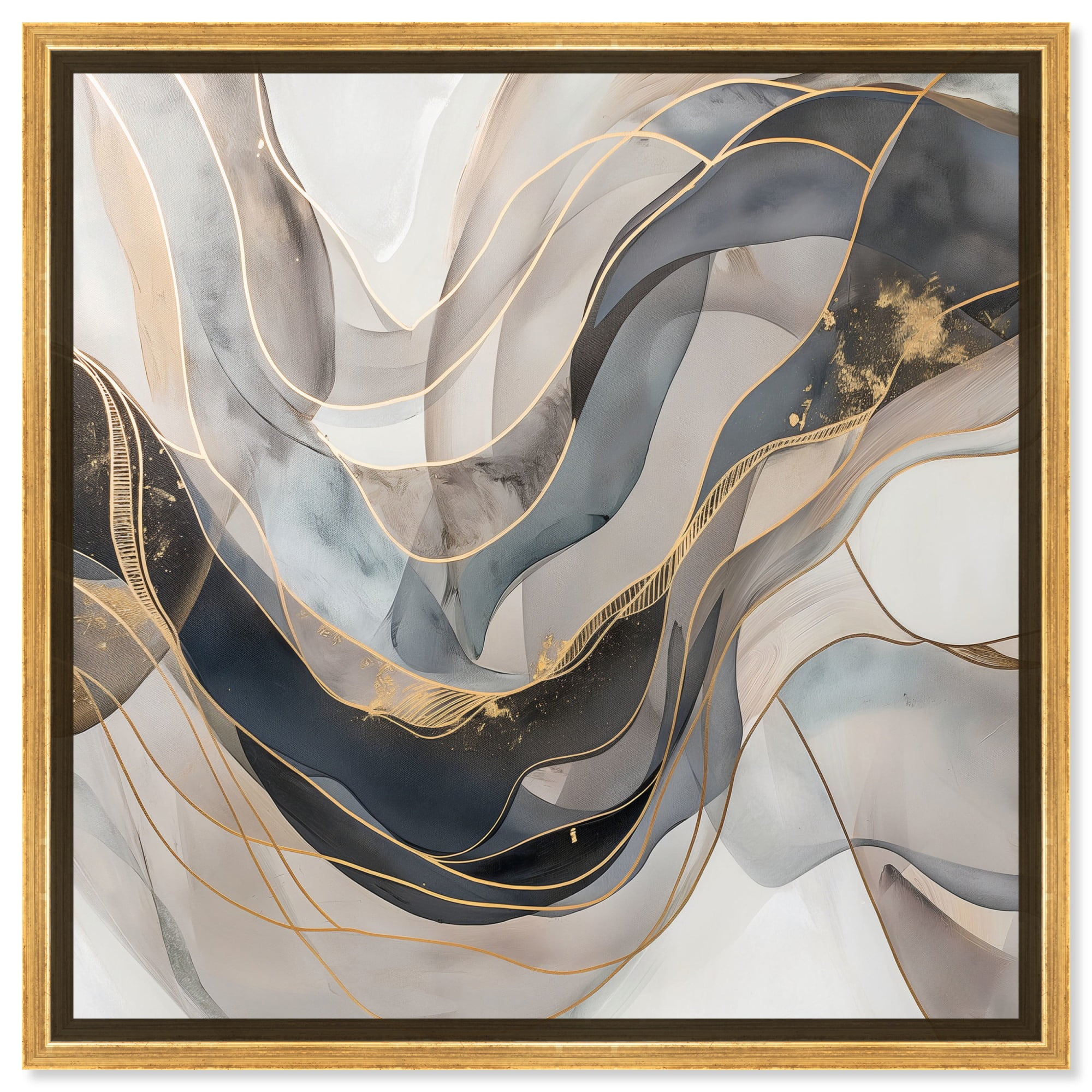 Gleaming Horizons 2 Canvas Gemstone Abstract Art by Art Remedy, Gold ...