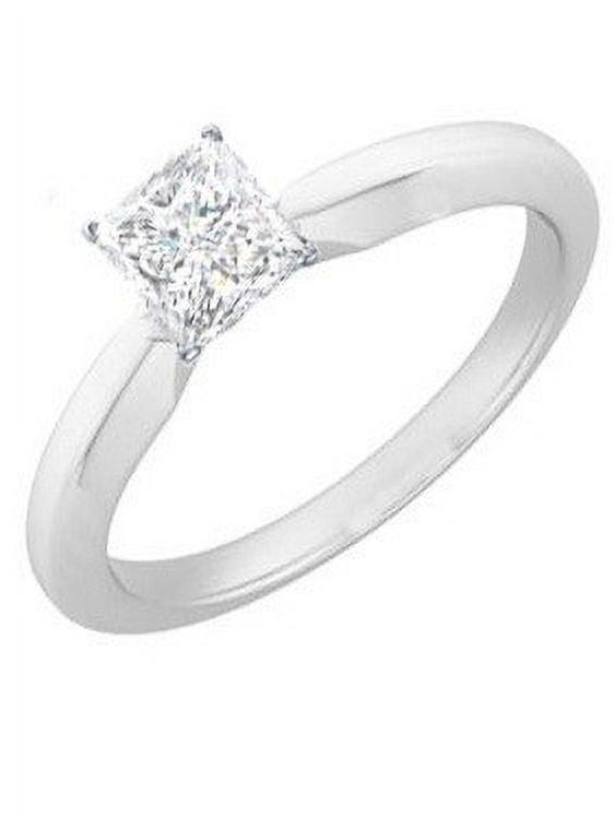 Gleaming Solitaire Engagement Ring 0.33 Carat Princess Cut Diamond on ...