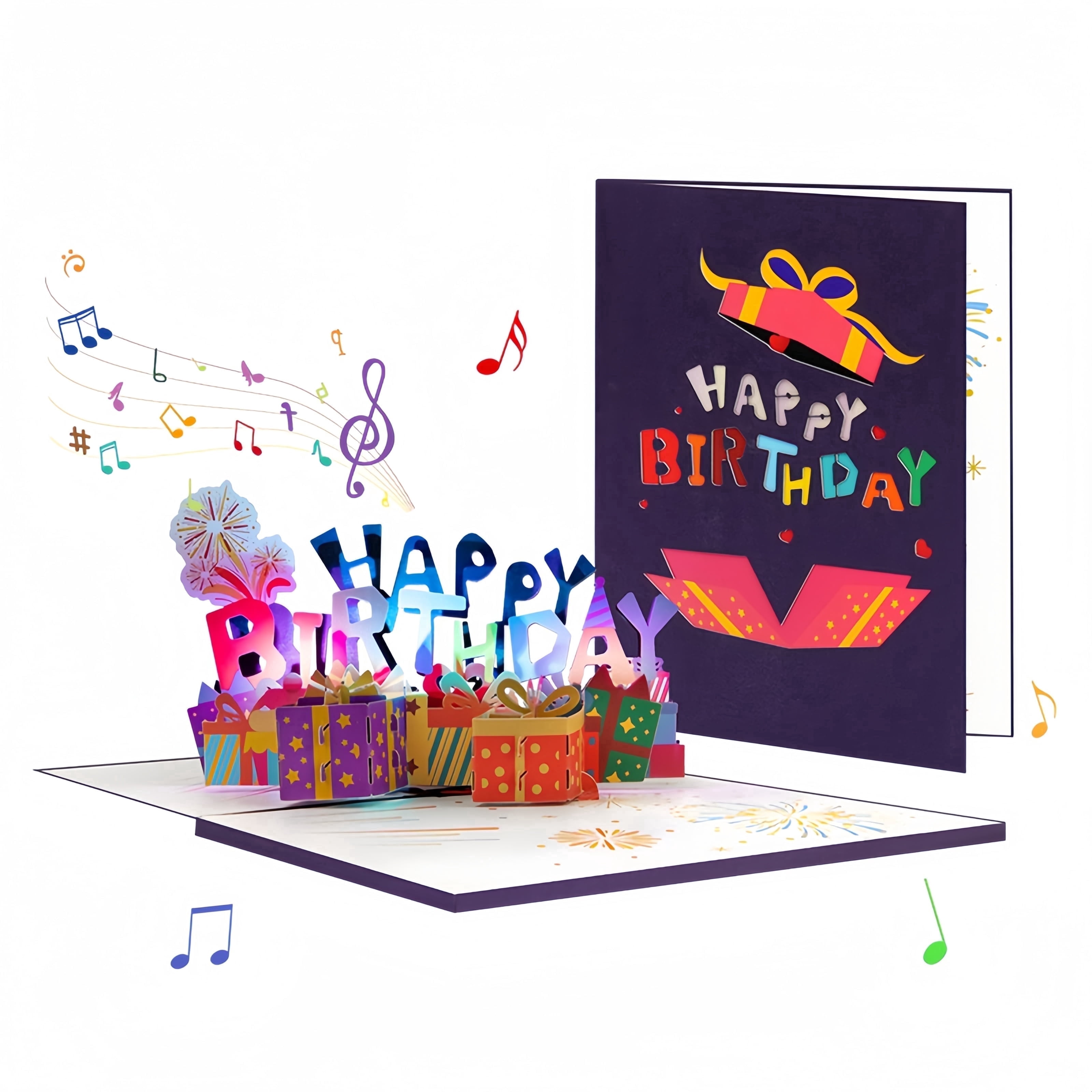 3D Pop-Up Birthday Card with Lights & Music – Colorful Greeting Card ...