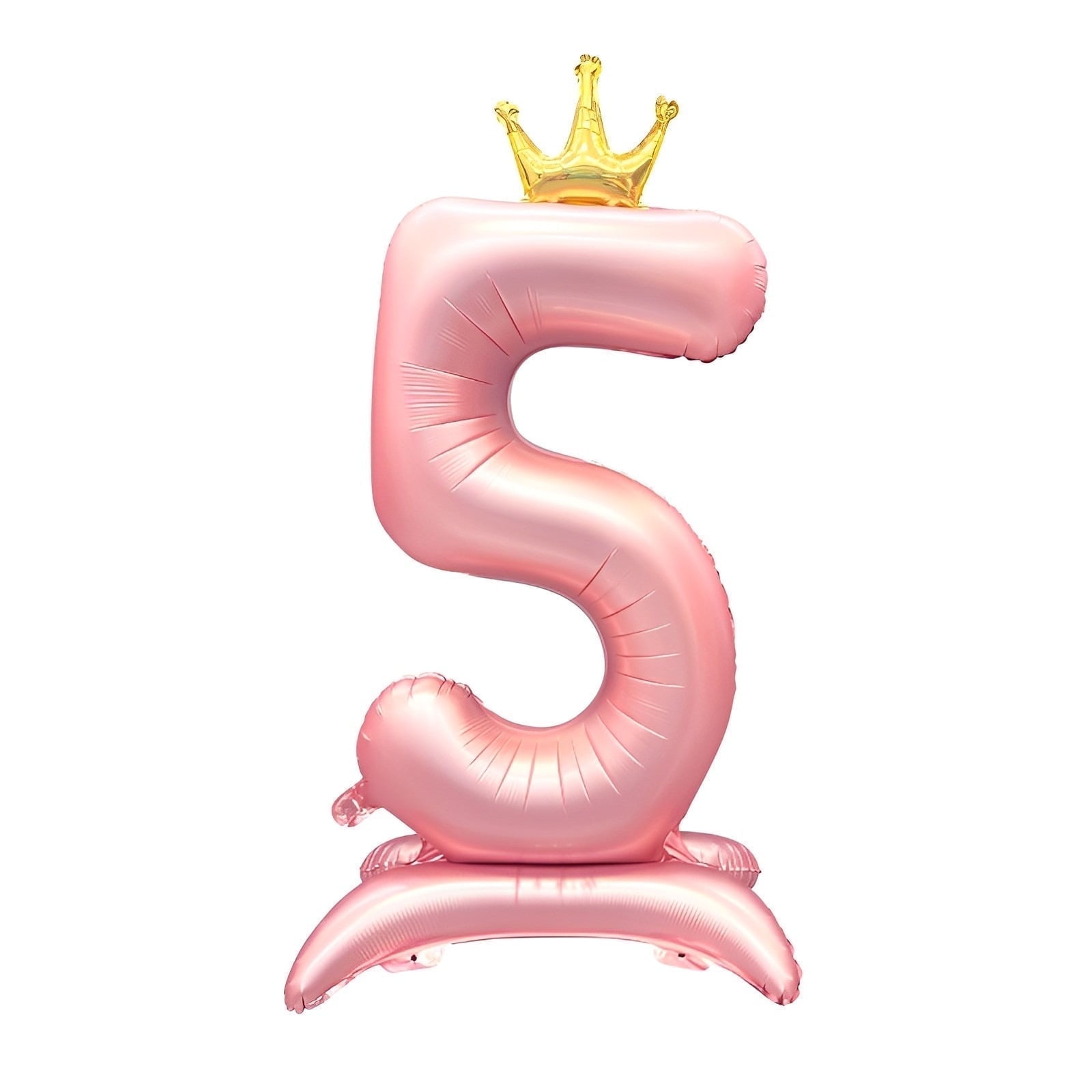 42” Standing Crown Number 5 Balloon, Large Pink Foil Balloon for ...